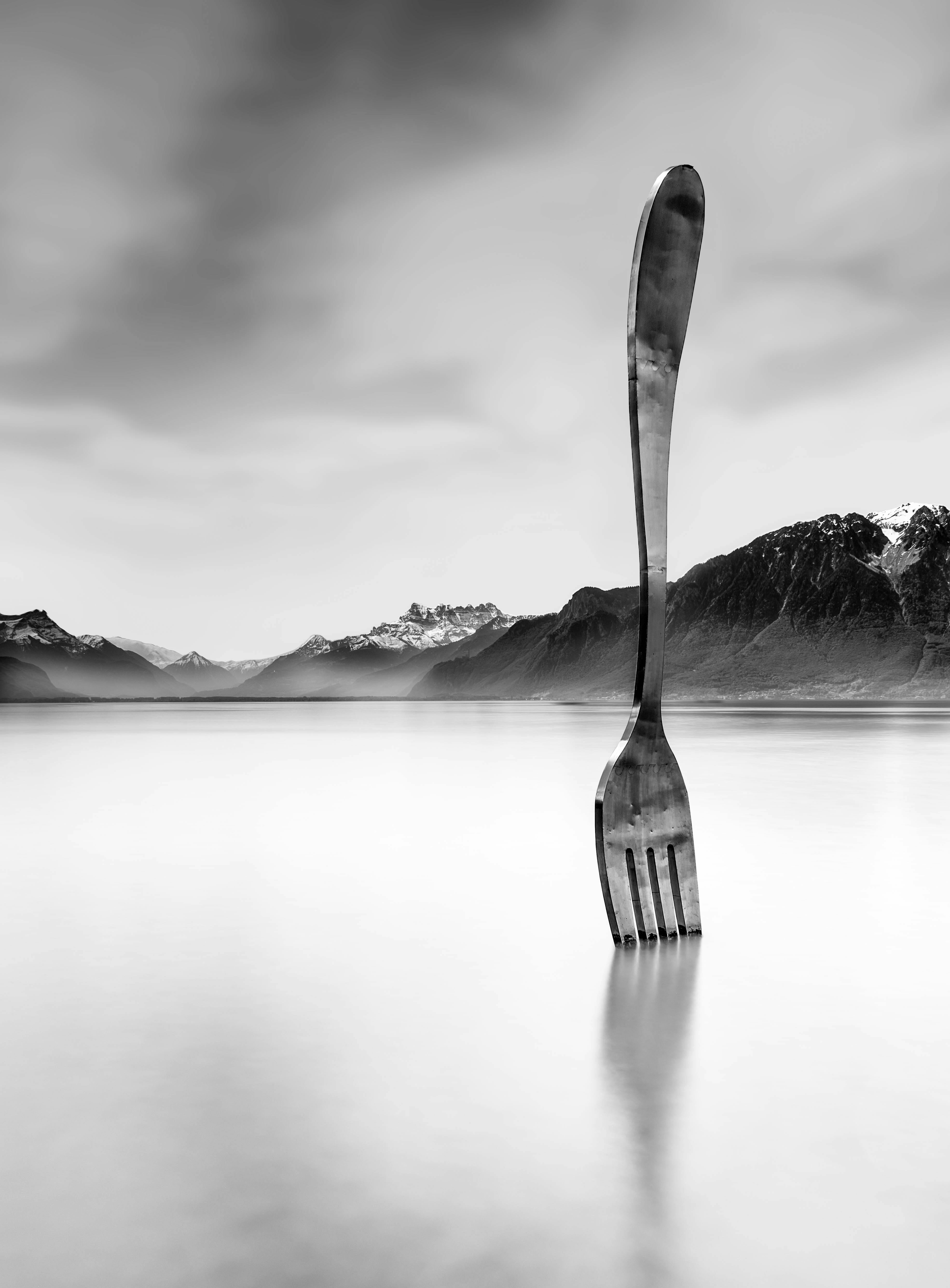 A Giant Fork in a Mountain Lake · Free Stock Photo