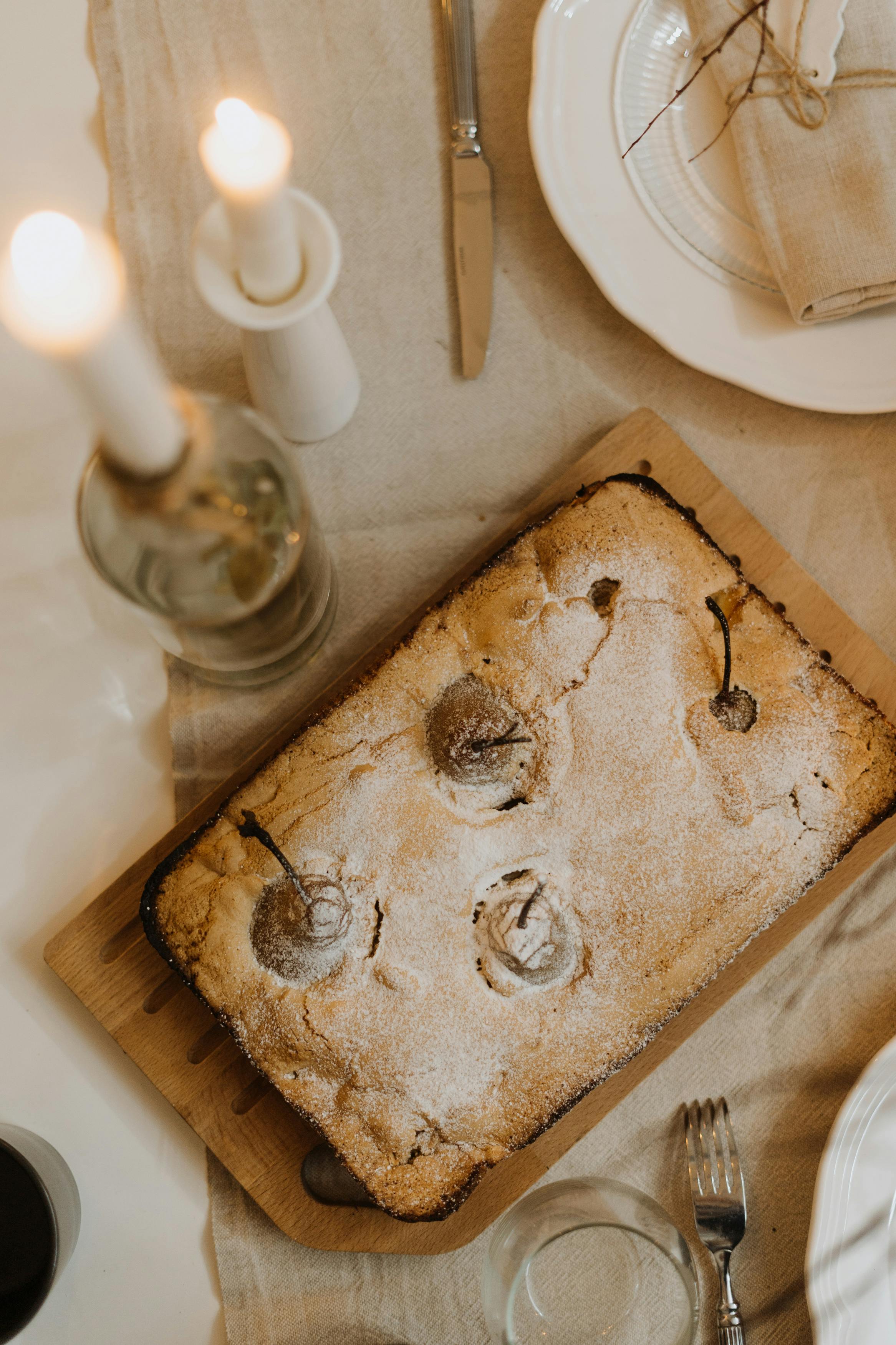 Top View of Cake on a Dining Table · Free Stock Photo