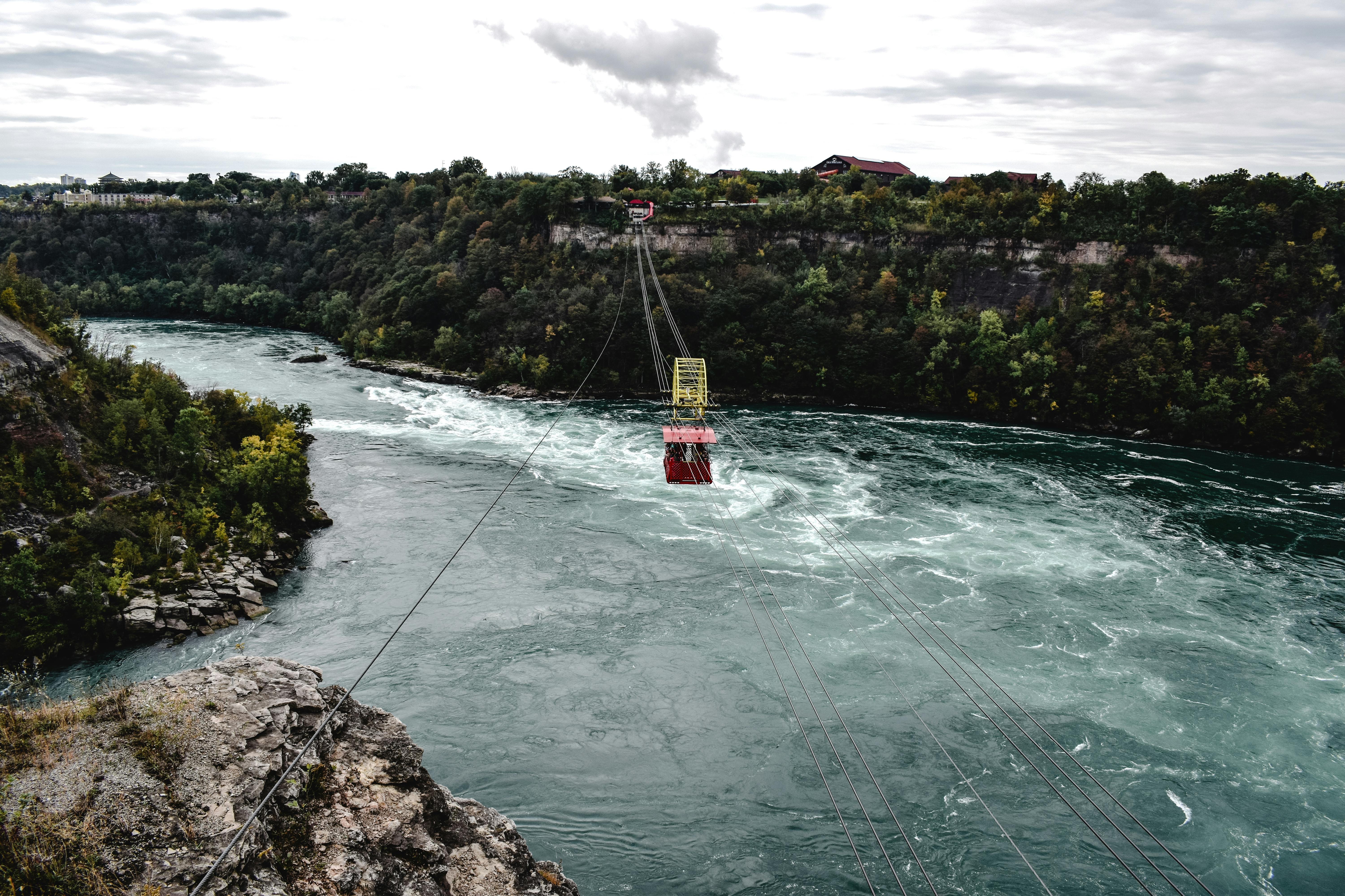 Cable Car Above River · Free Stock Photo