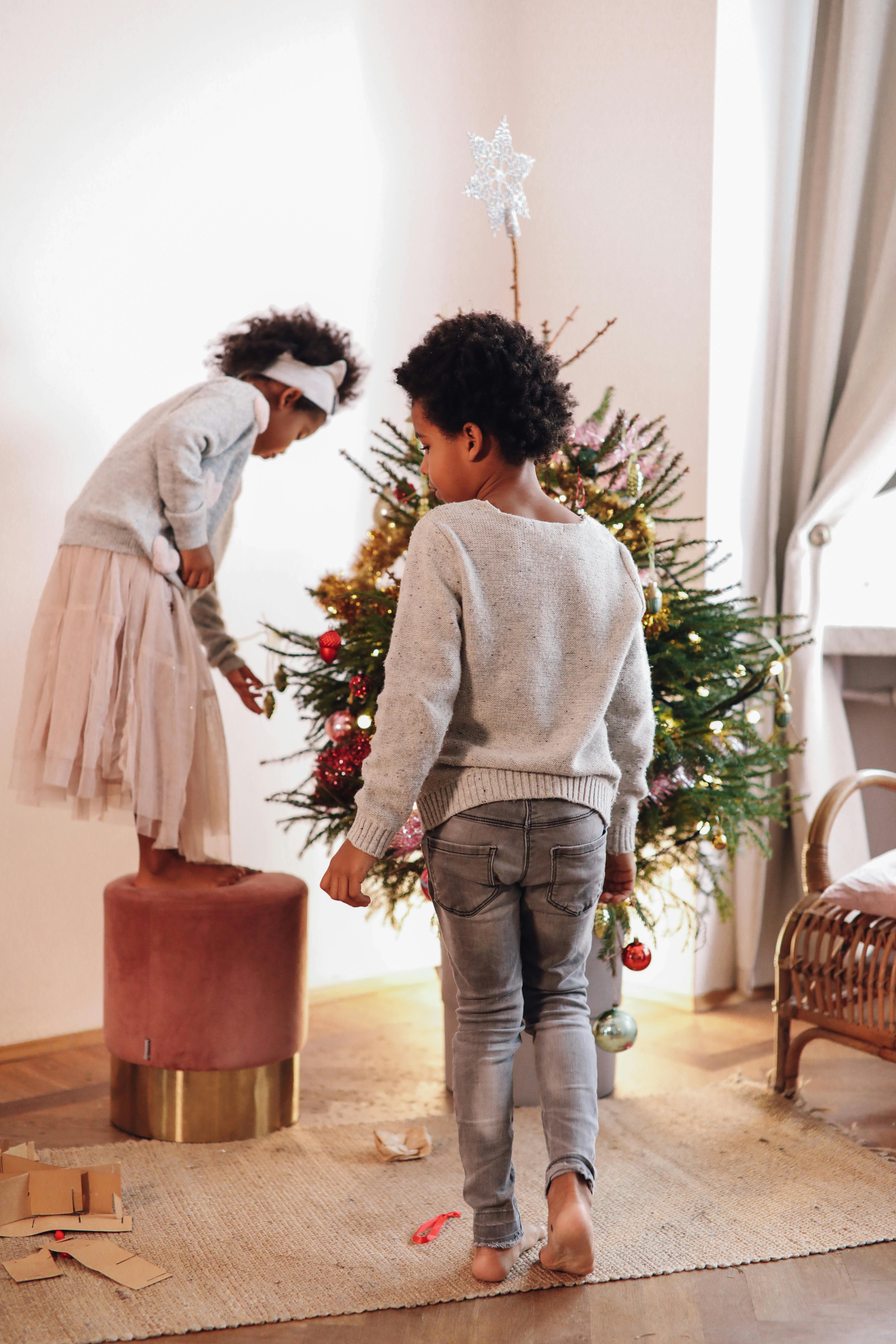 Kids Decorating The Christmas Tree · Free Stock Photo