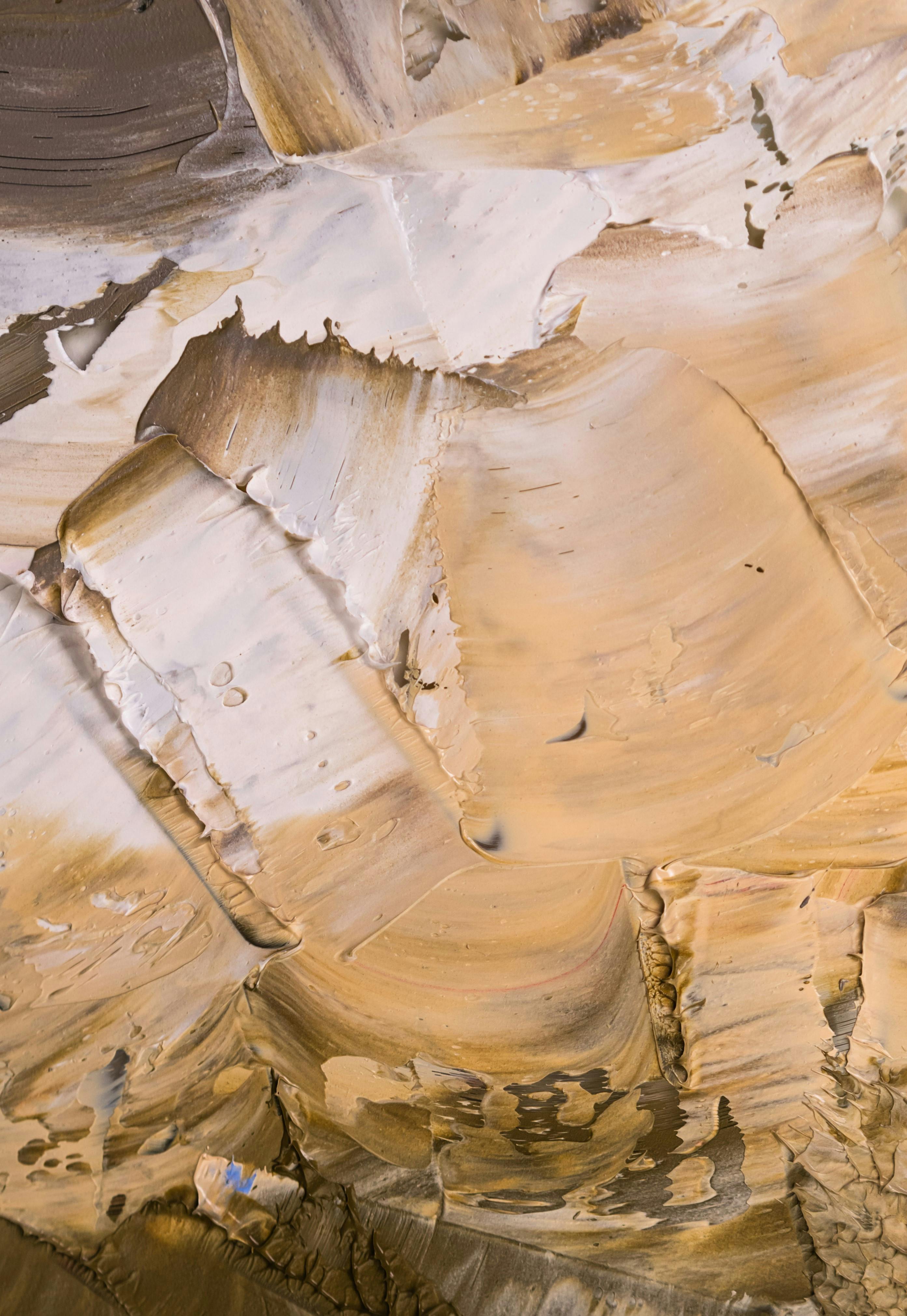 Brown and White Abstract Painting in Close Up Shot · Free Stock Photo