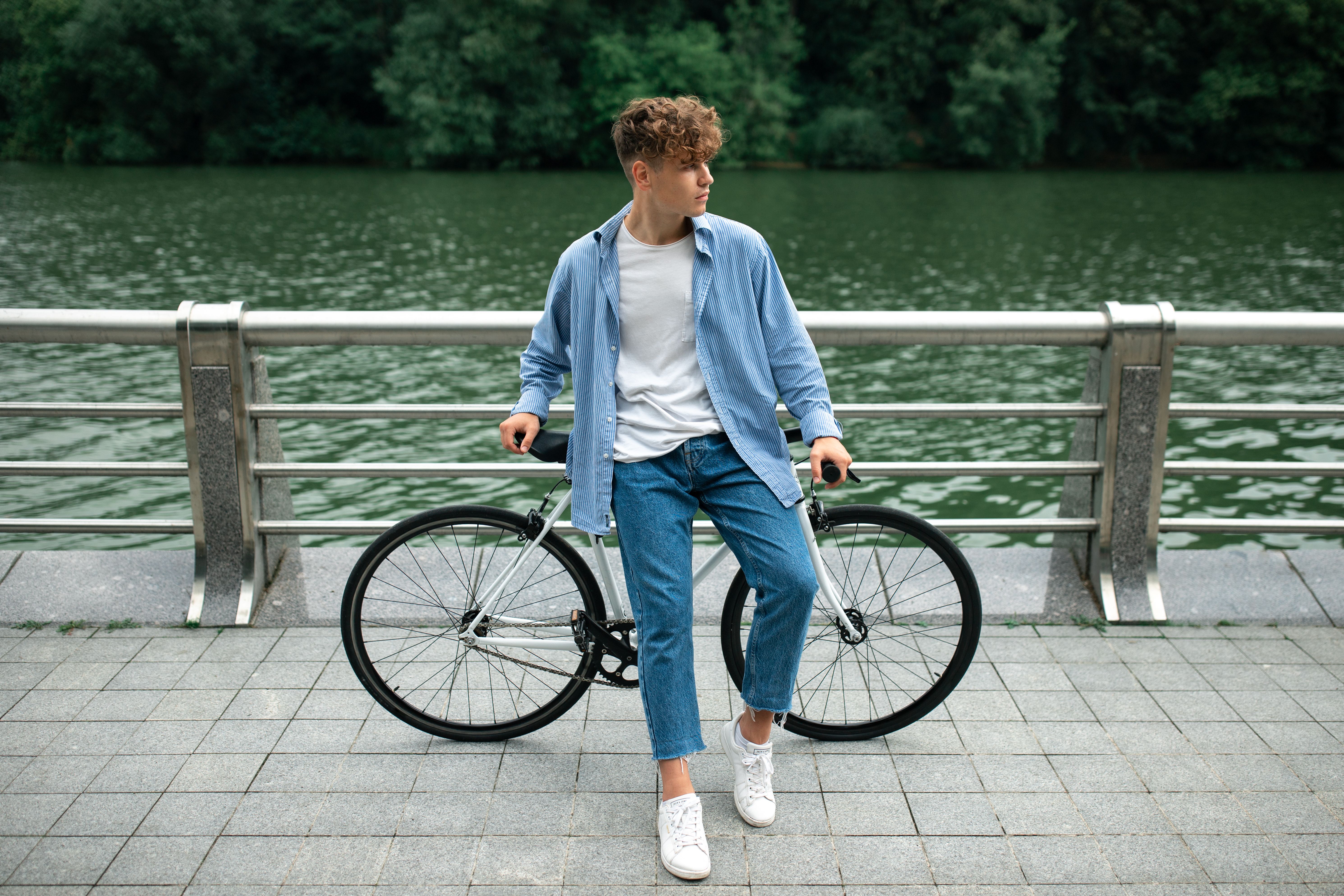 A Man Posing on the Bicycle · Free Stock Photo