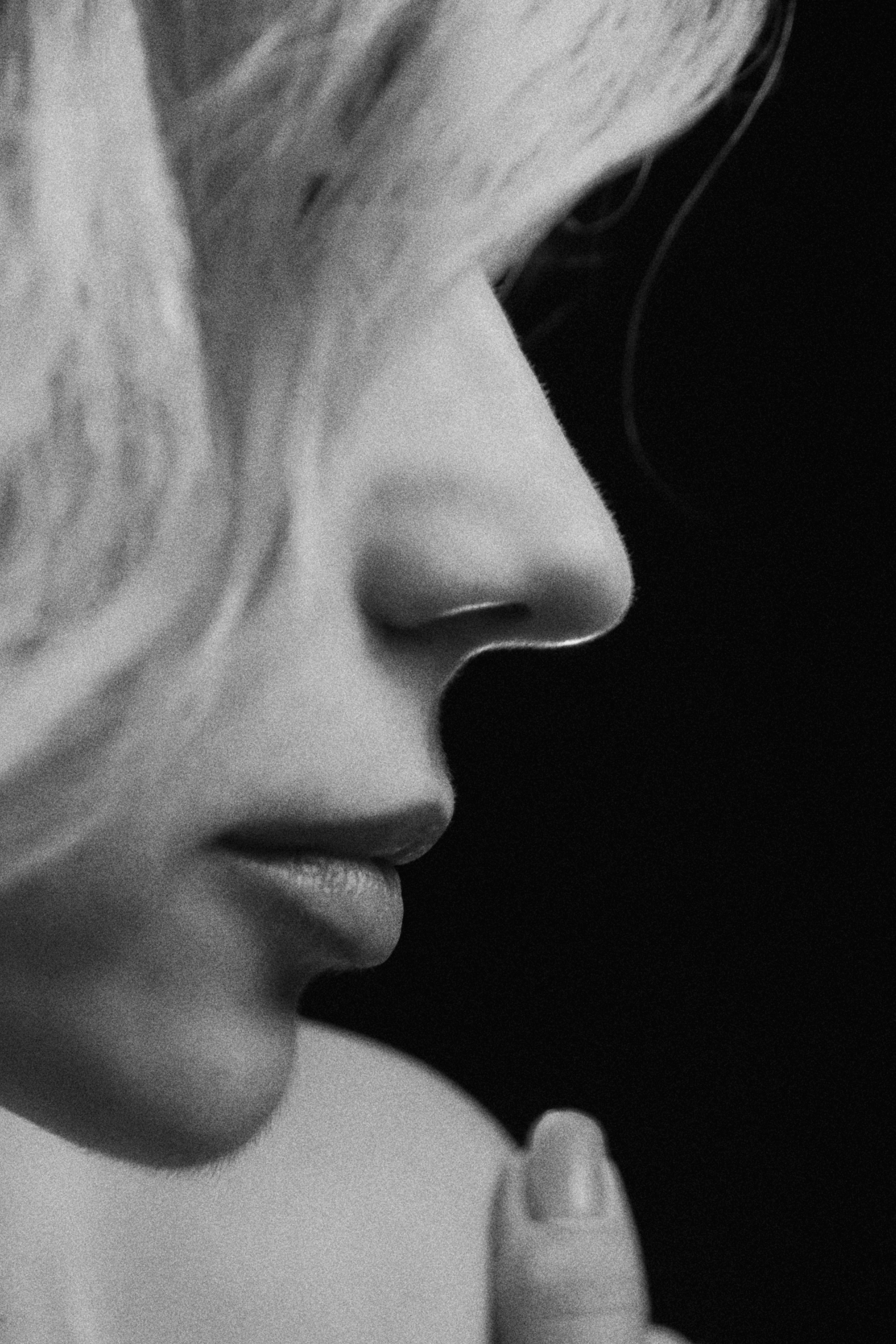 Grayscale Photo of Womans Face · Free Stock Photo