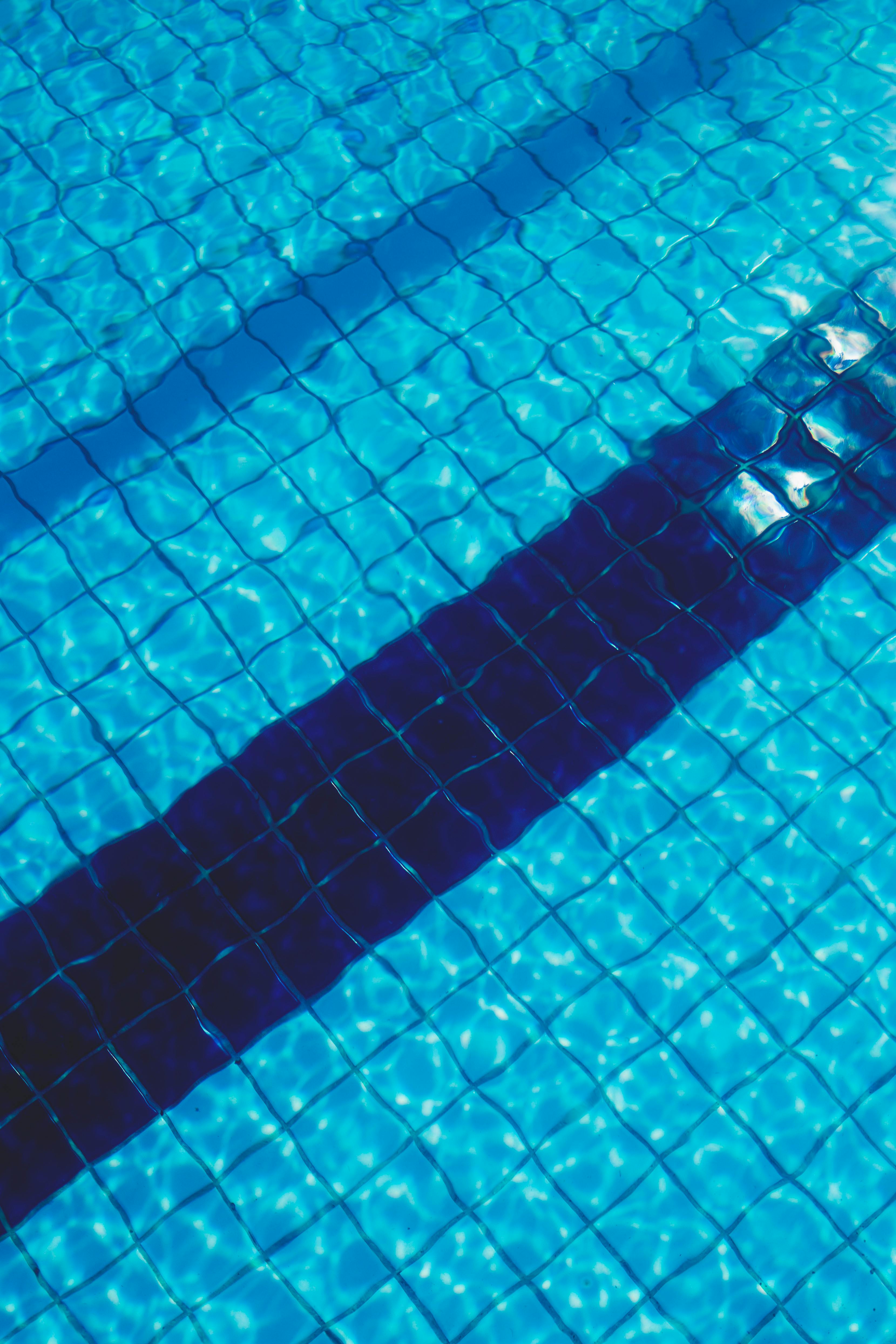 Shiny blue water in swimming pool in sunlight · Free Stock Photo