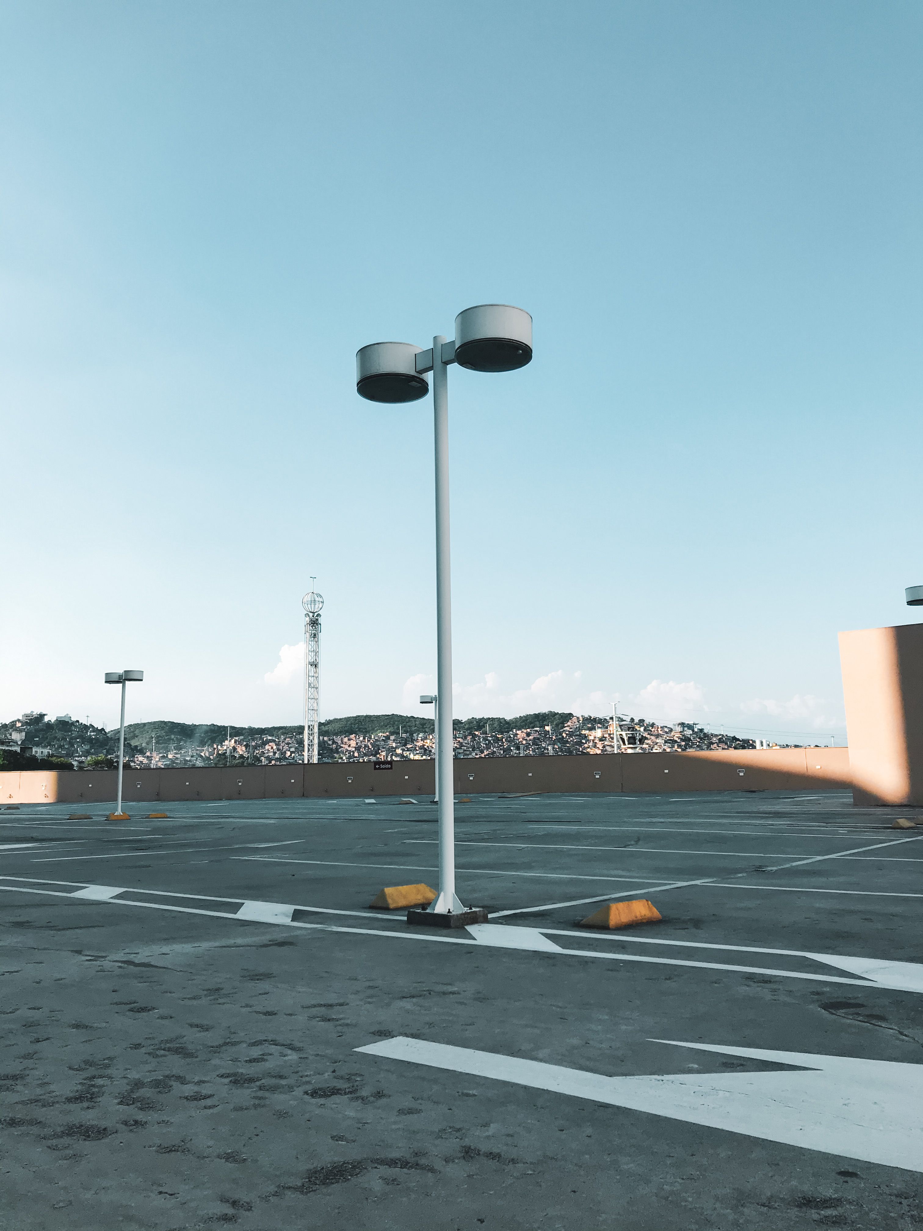Street Light in An Open Space Parking Lot · Free Stock Photo