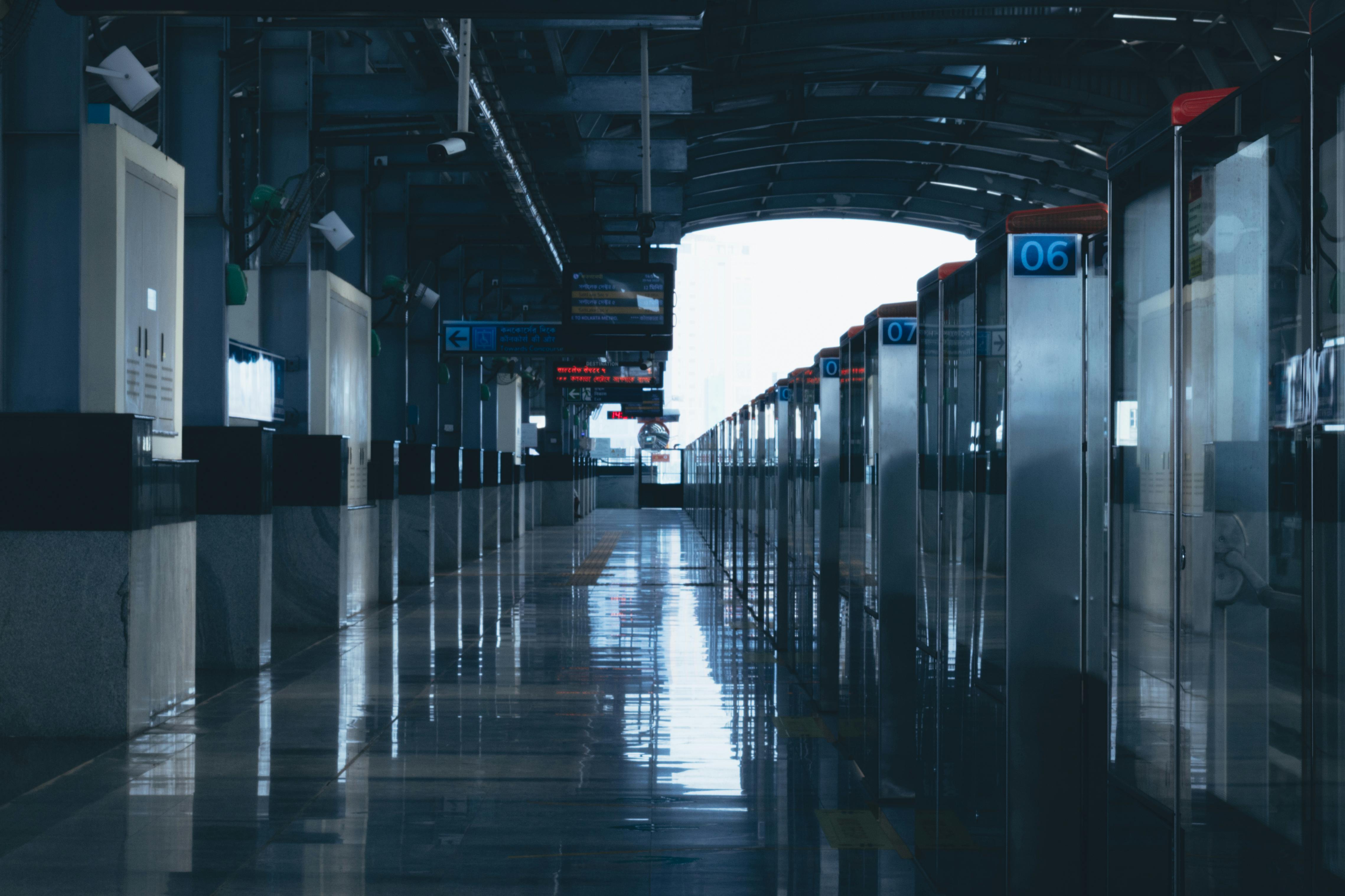 Modern Railway Station Inside Through Glass · Free Stock Photo