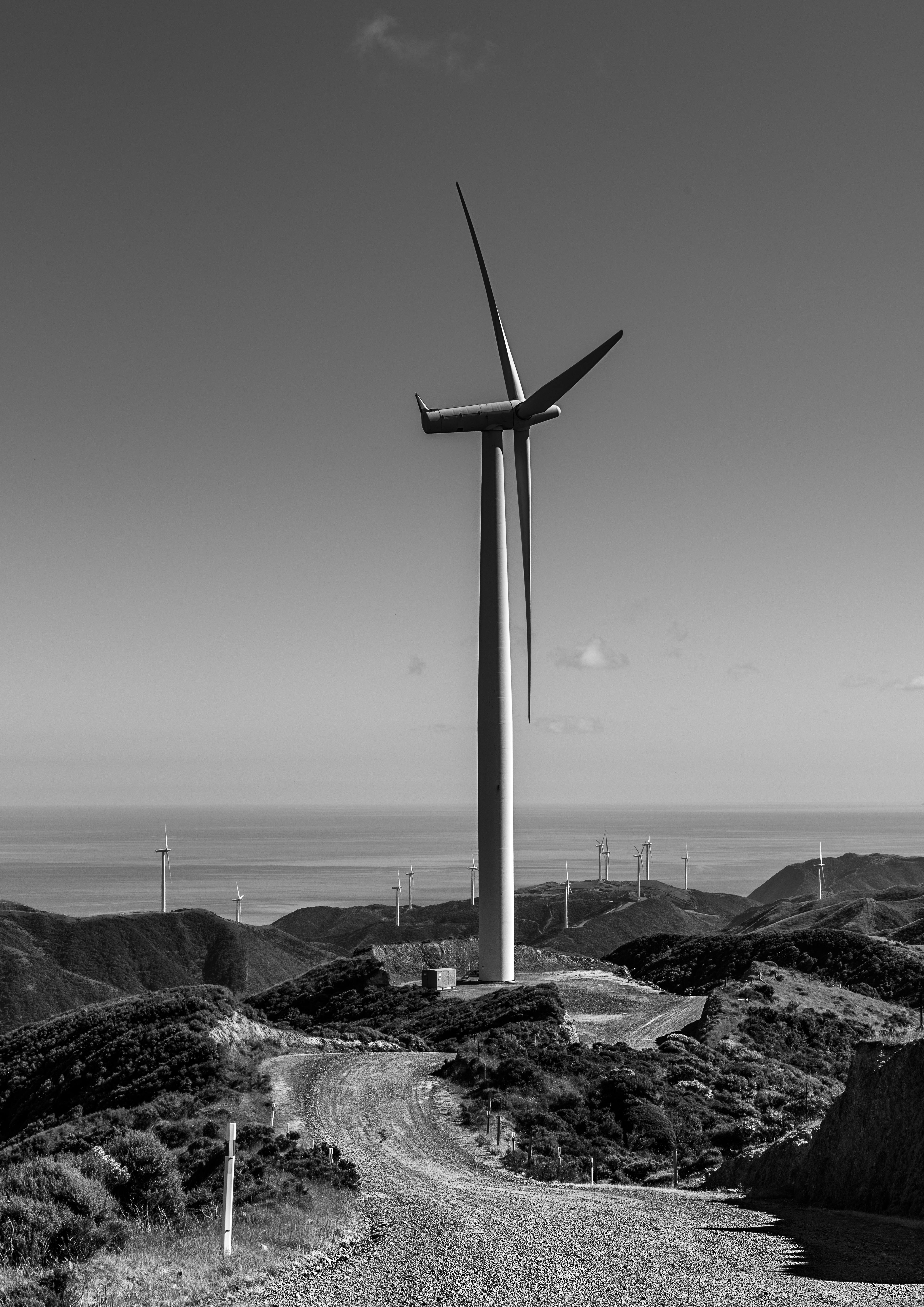 Greyscale Photo Of Windmill · Free Stock Photo
