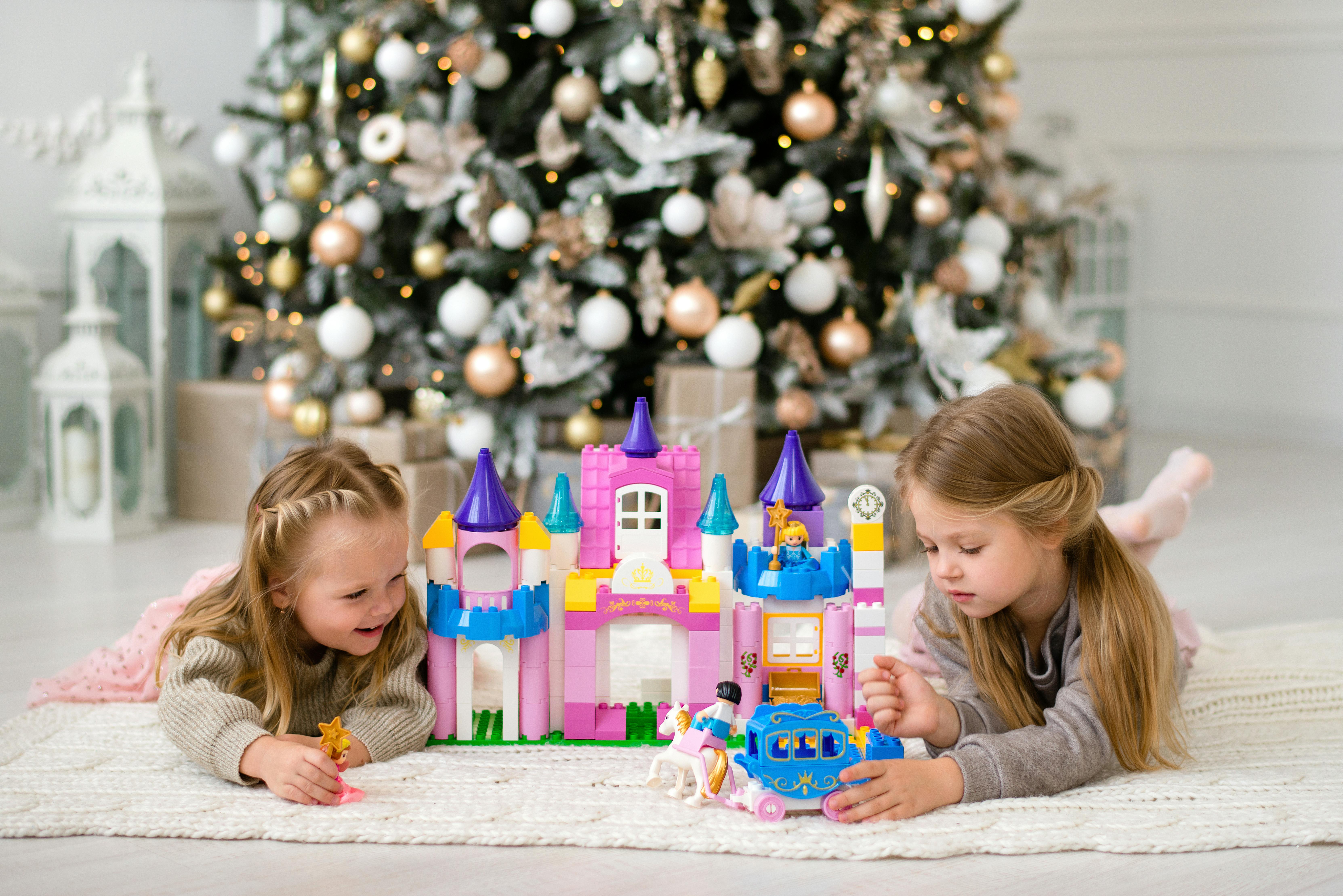 Young Girls playing Castle Themed Toys · Free Stock Photo