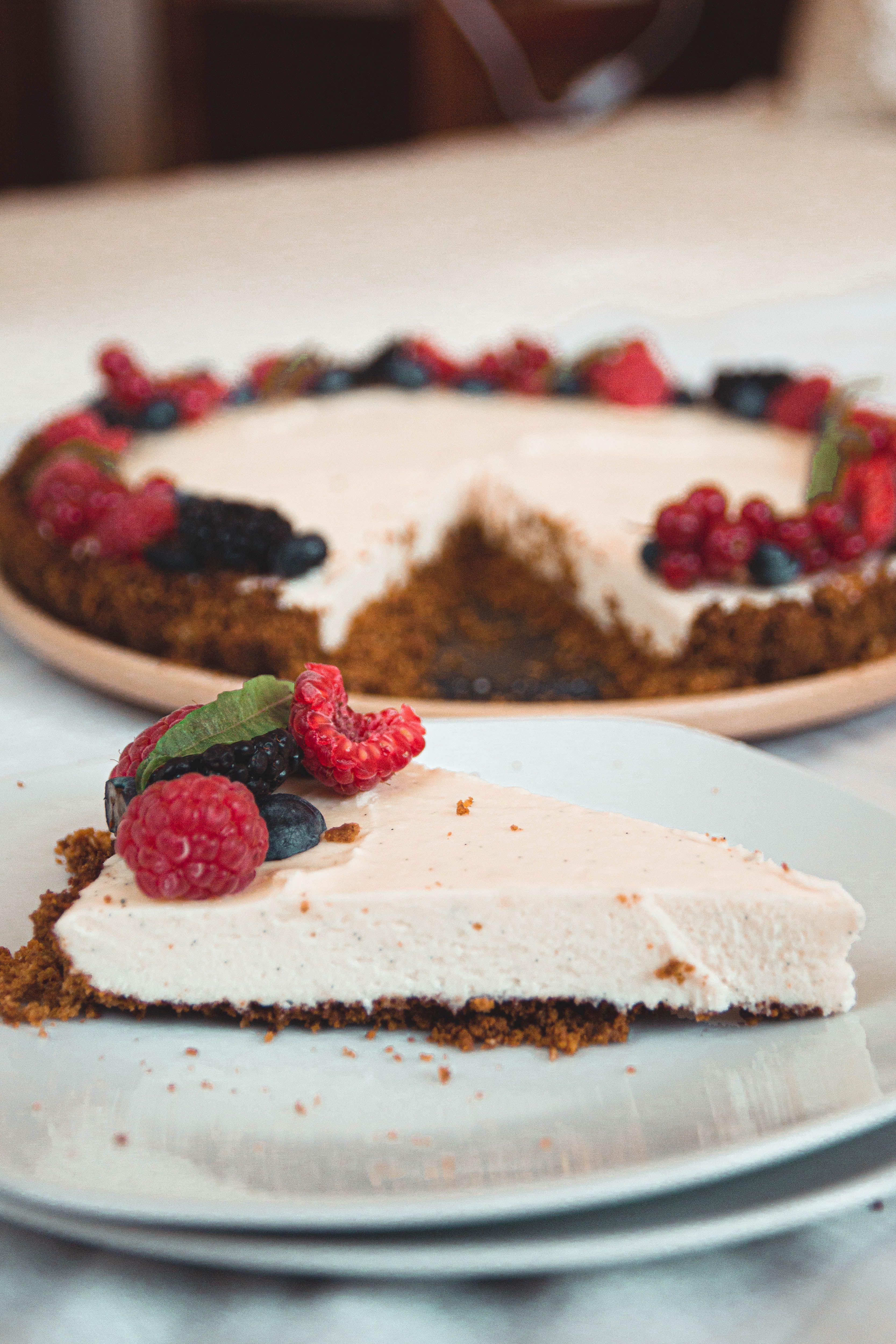 Slice Cheesecake with Fruit Topping · Free Stock Photo