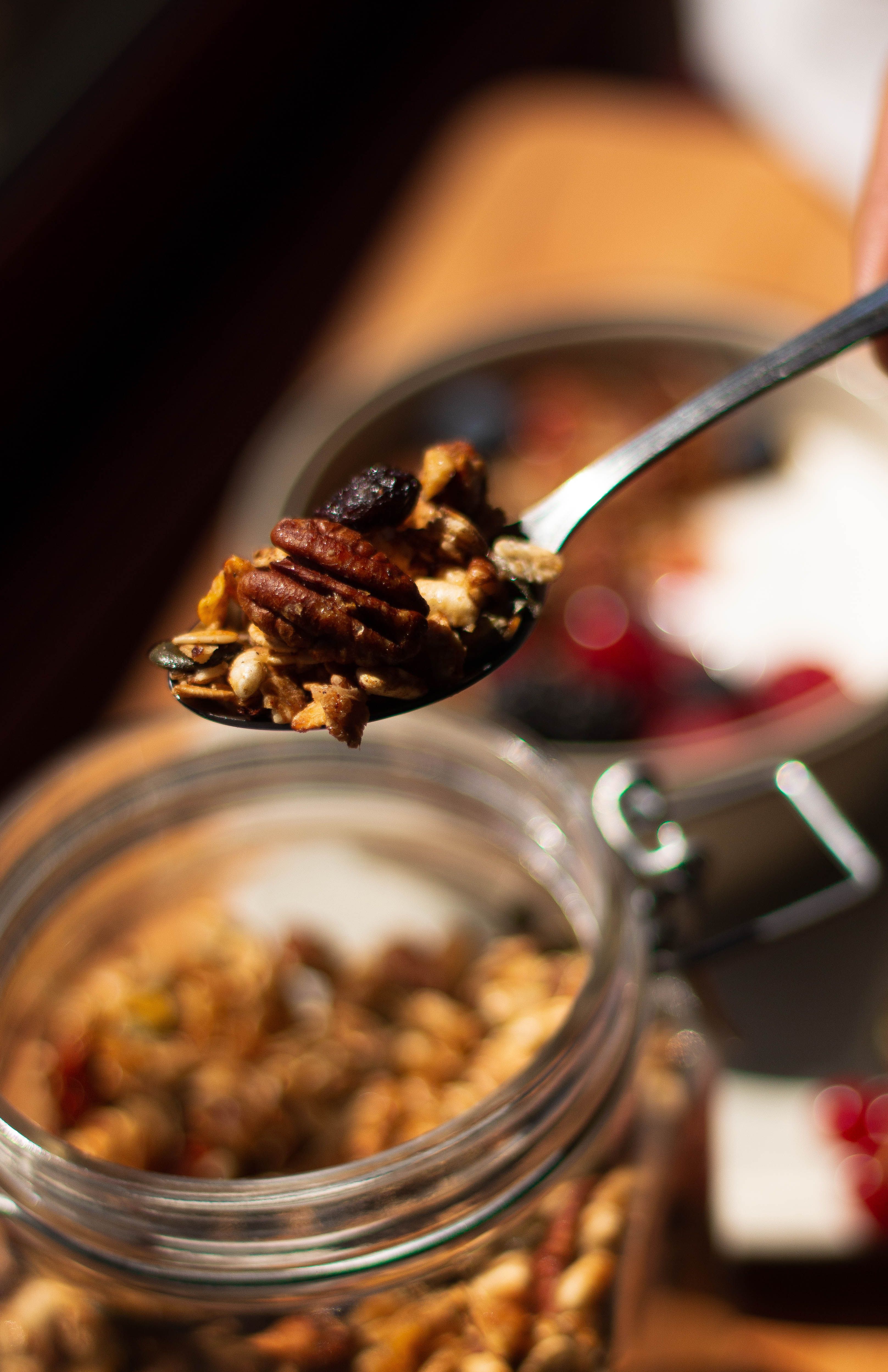 Stainless Steel Spoonful of Nuts · Free Stock Photo