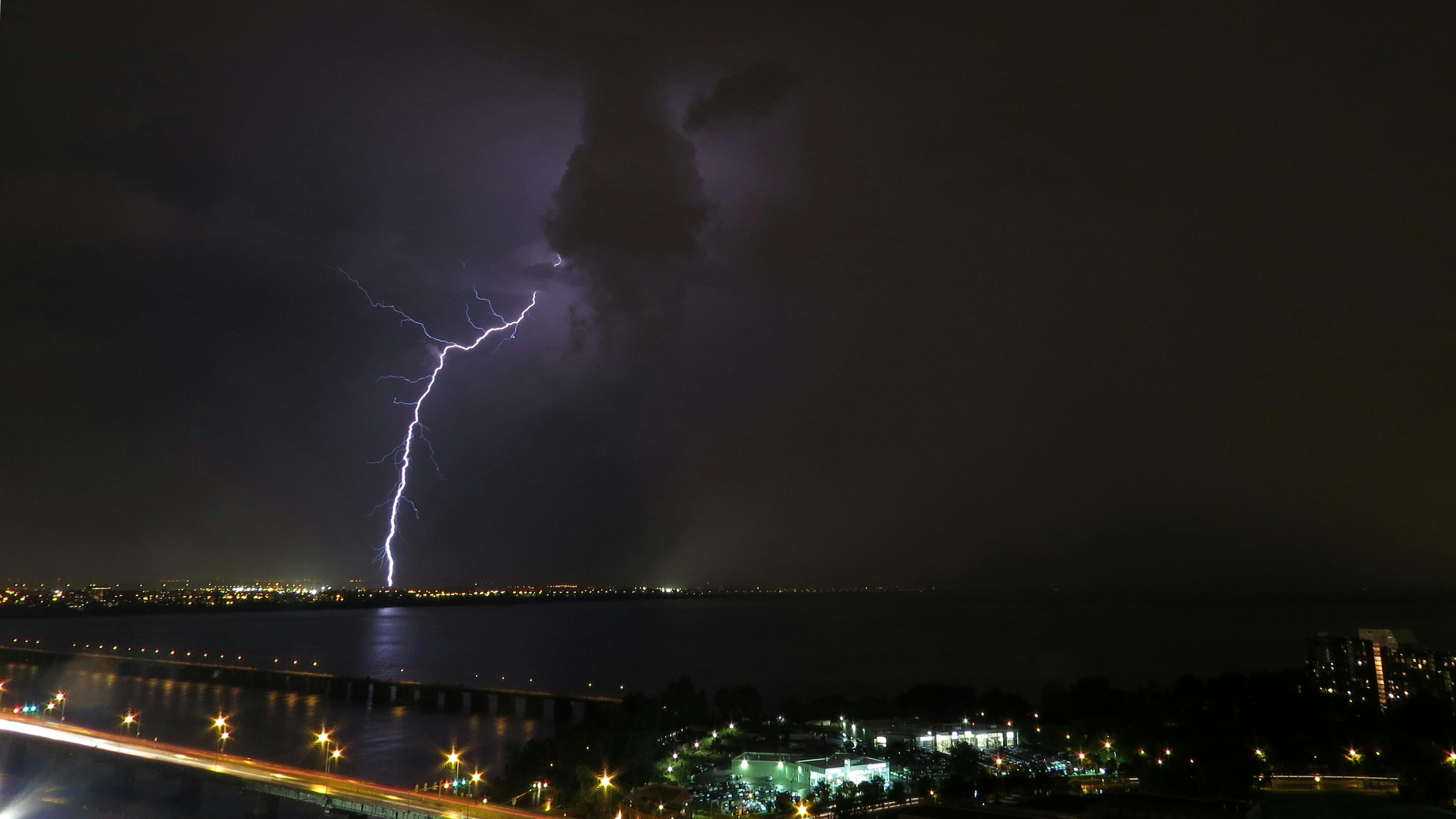A Lightning Strike at Night · Free Stock Photo