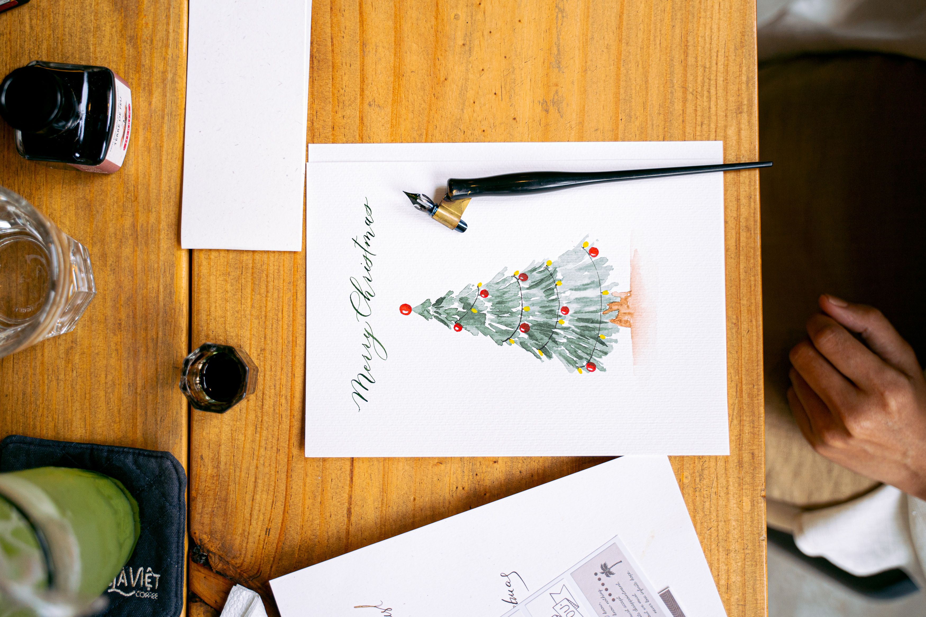 Close-Up Shot of a Christmas Card · Free Stock Photo