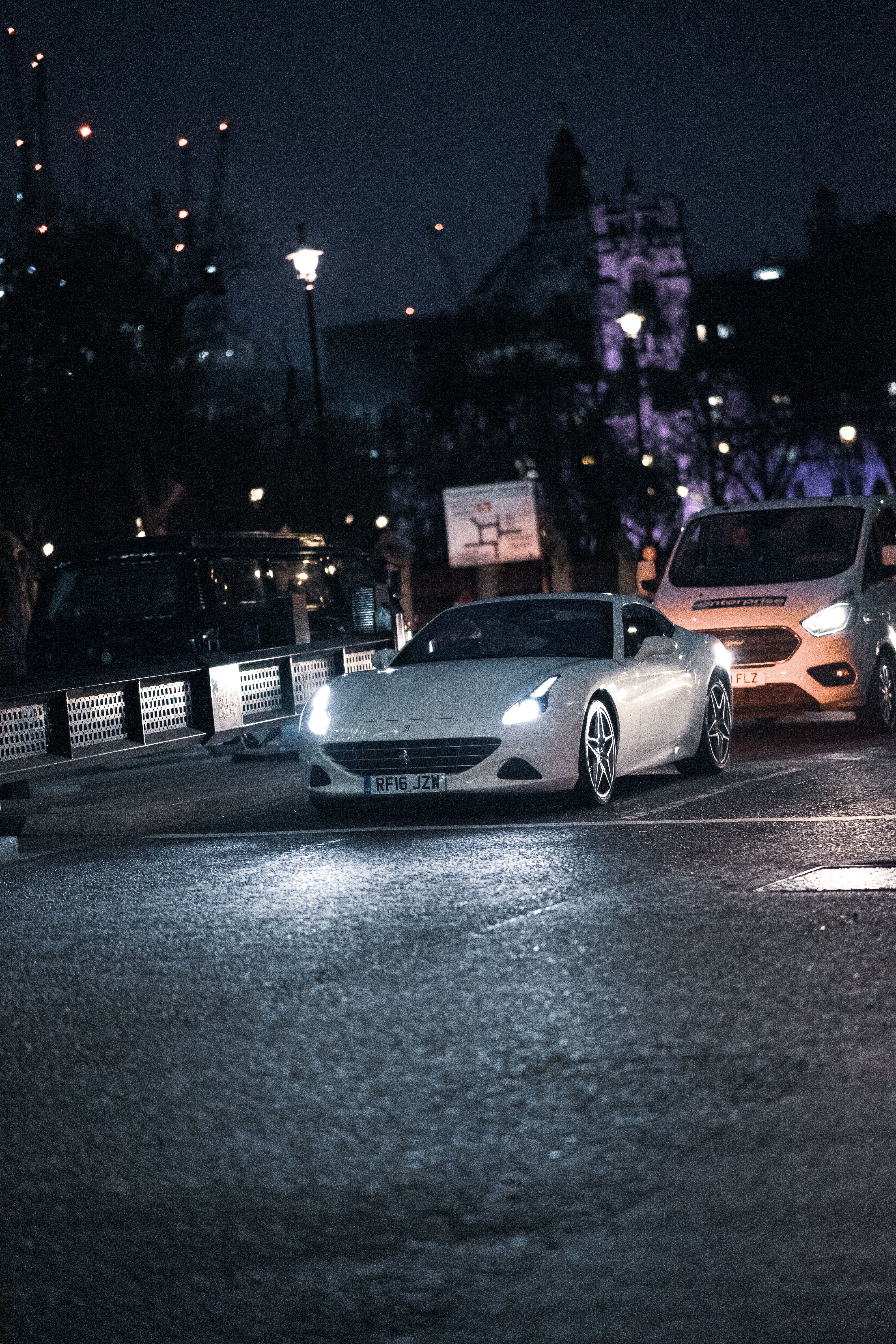 A White Car on the Road · Free Stock Photo