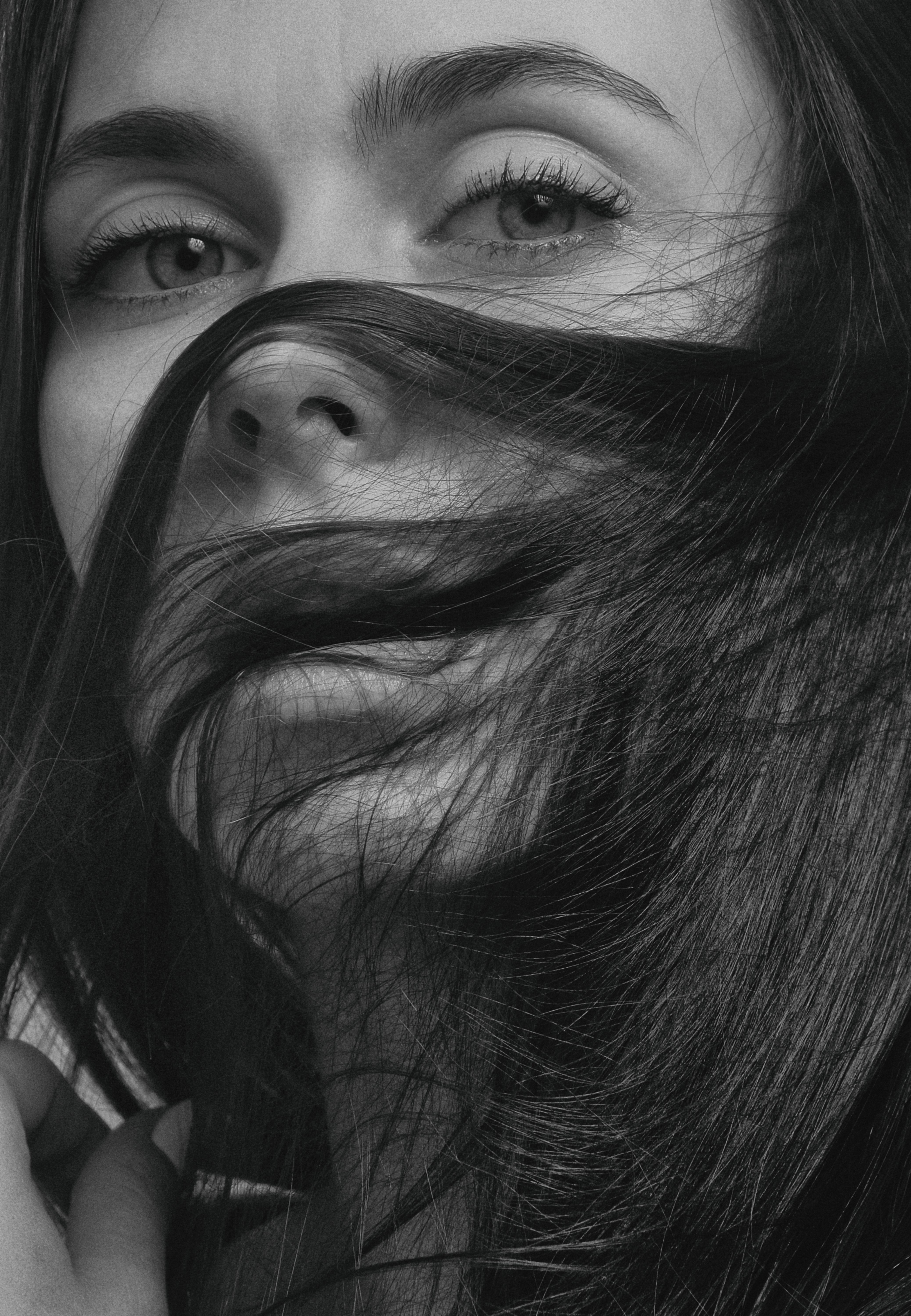 Grayscale Portrait of a Woman · Free Stock Photo