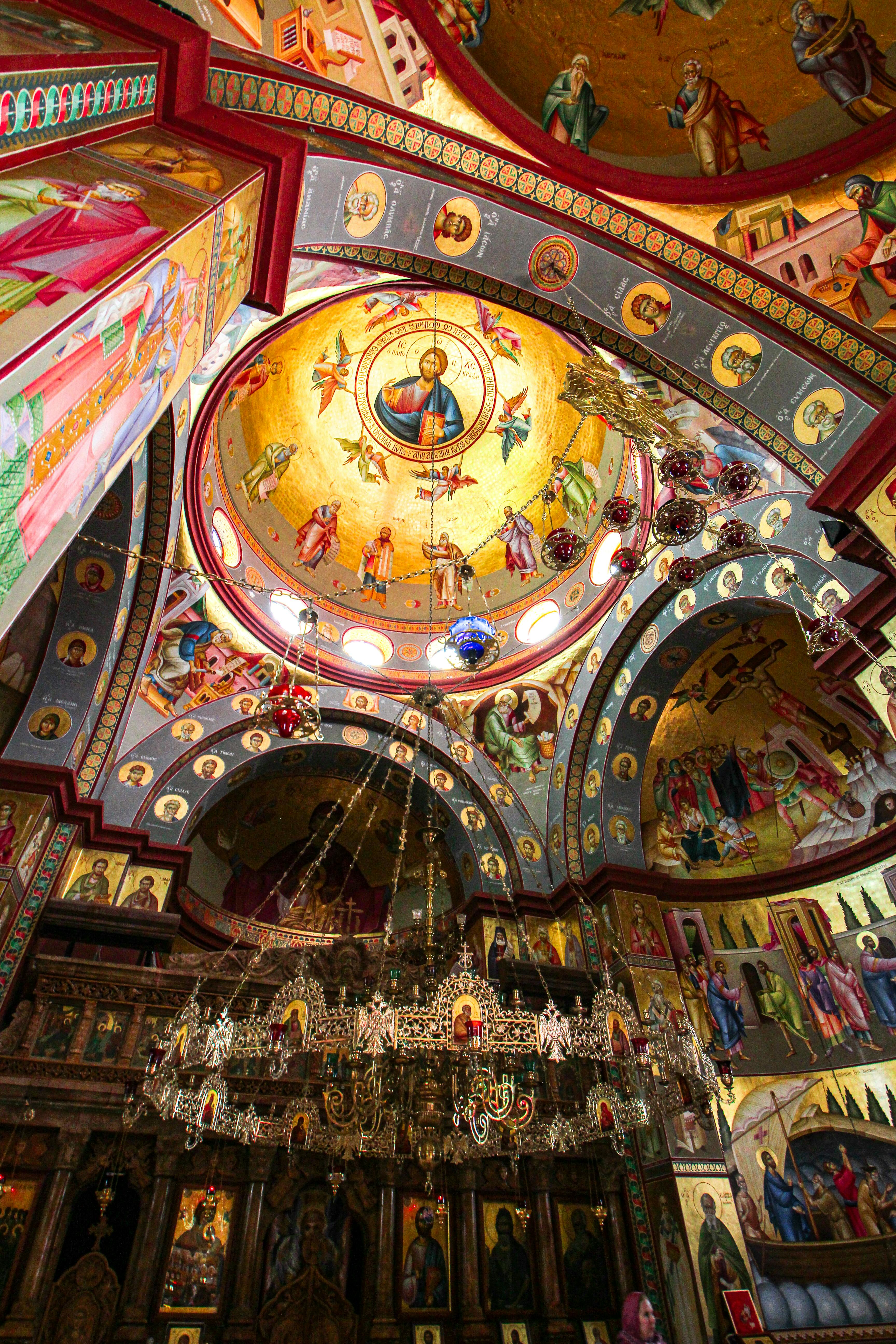 Dome with Religious Paintings in an Orthodox Church · Free Stock Photo