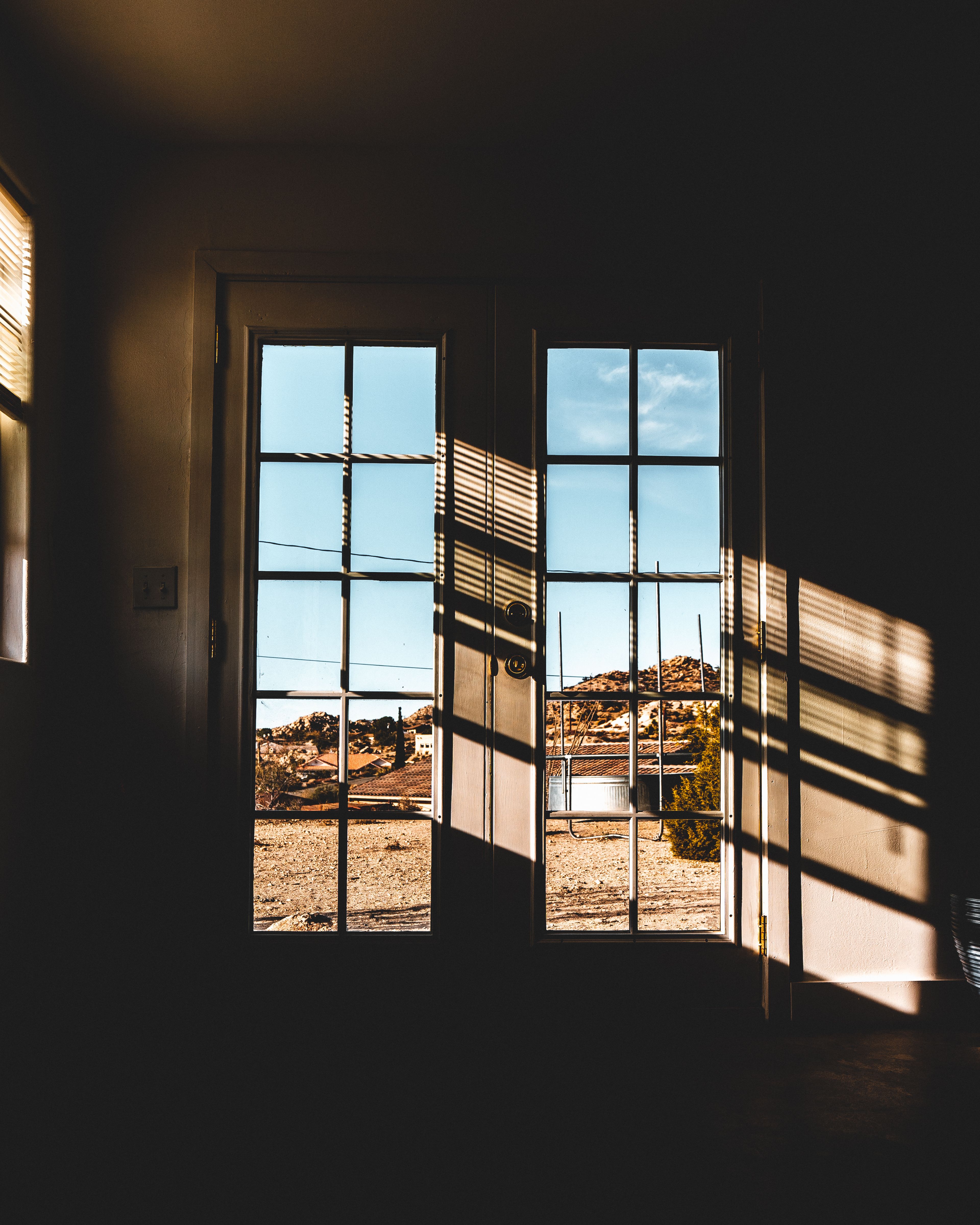 Dark Room with Glass Door · Free Stock Photo