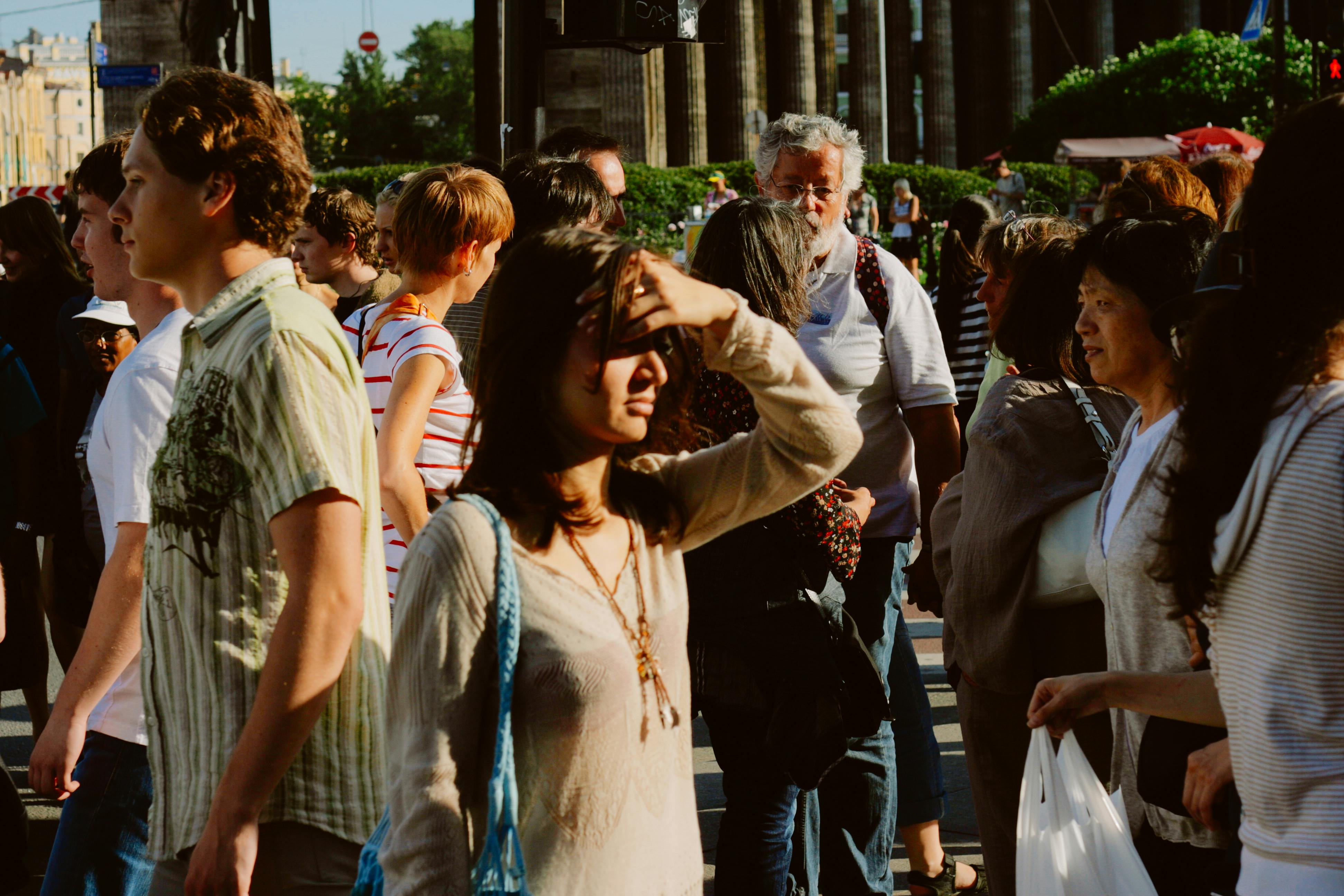 Crop people on city street in summer · Free Stock Photo
