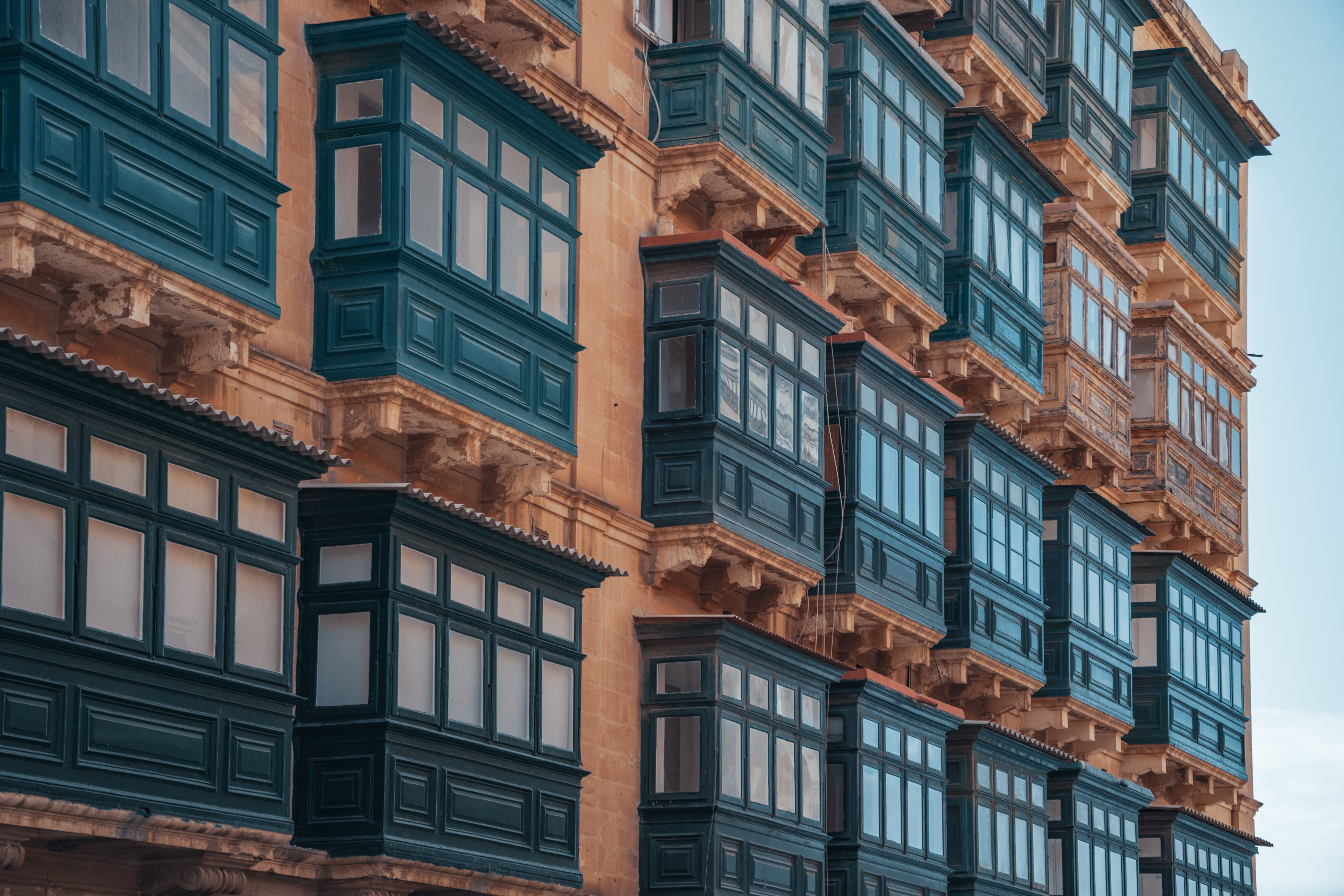 Old Wooden Bay Window with Stained Glass · Free Stock Photo