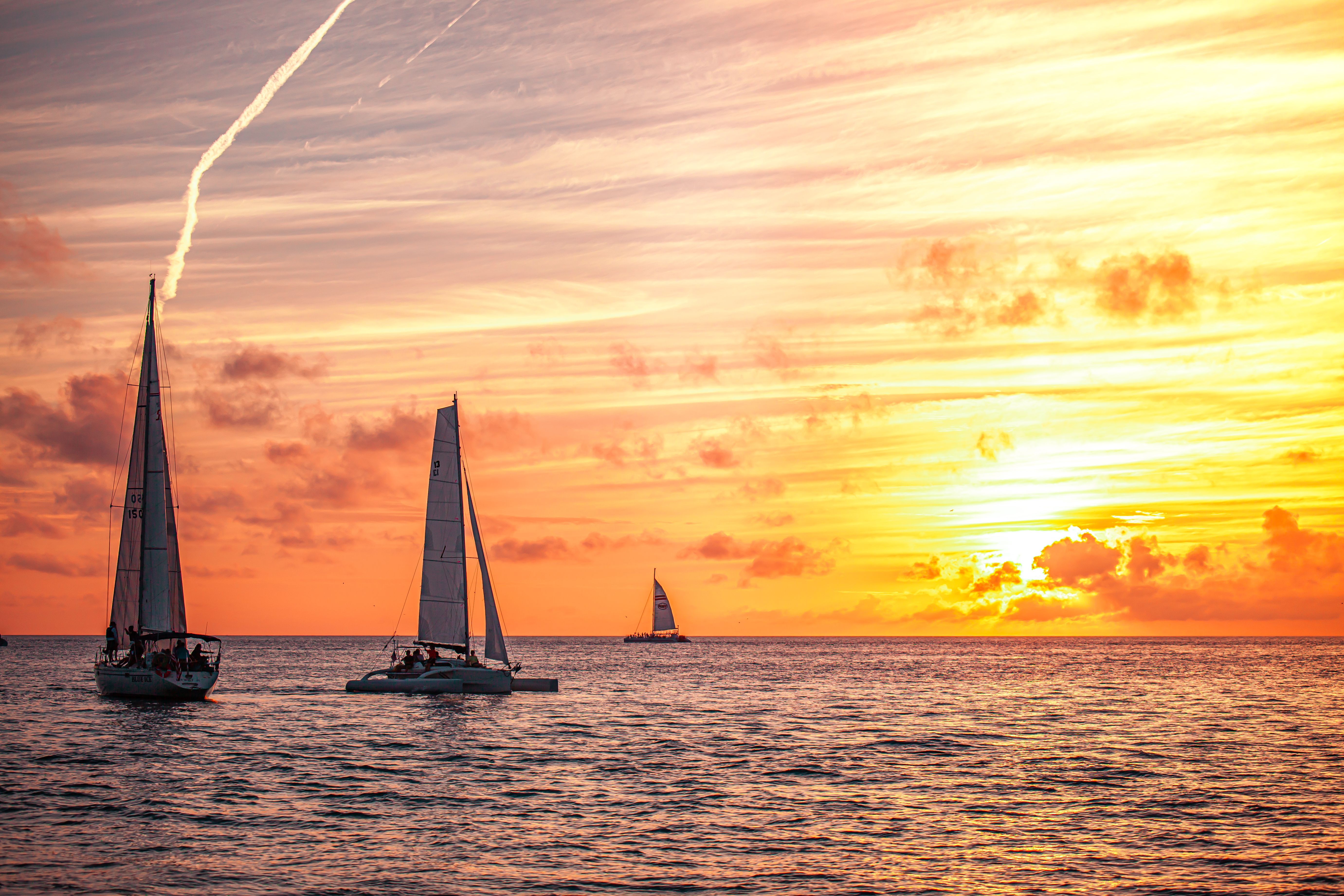 Sailboats on the Sea during Sunset · Free Stock Photo