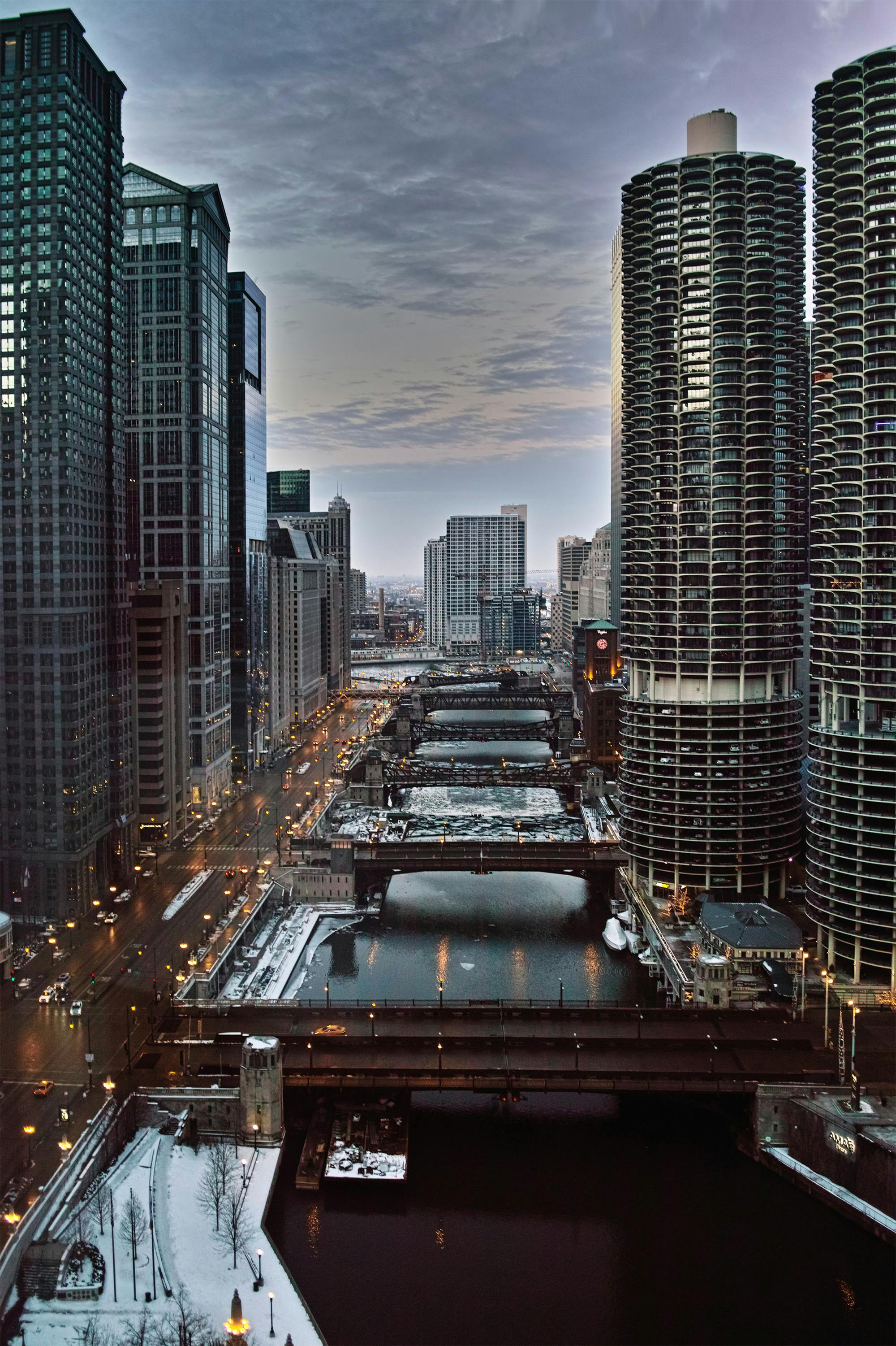 A River Between Tall Buildings · Free Stock Photo