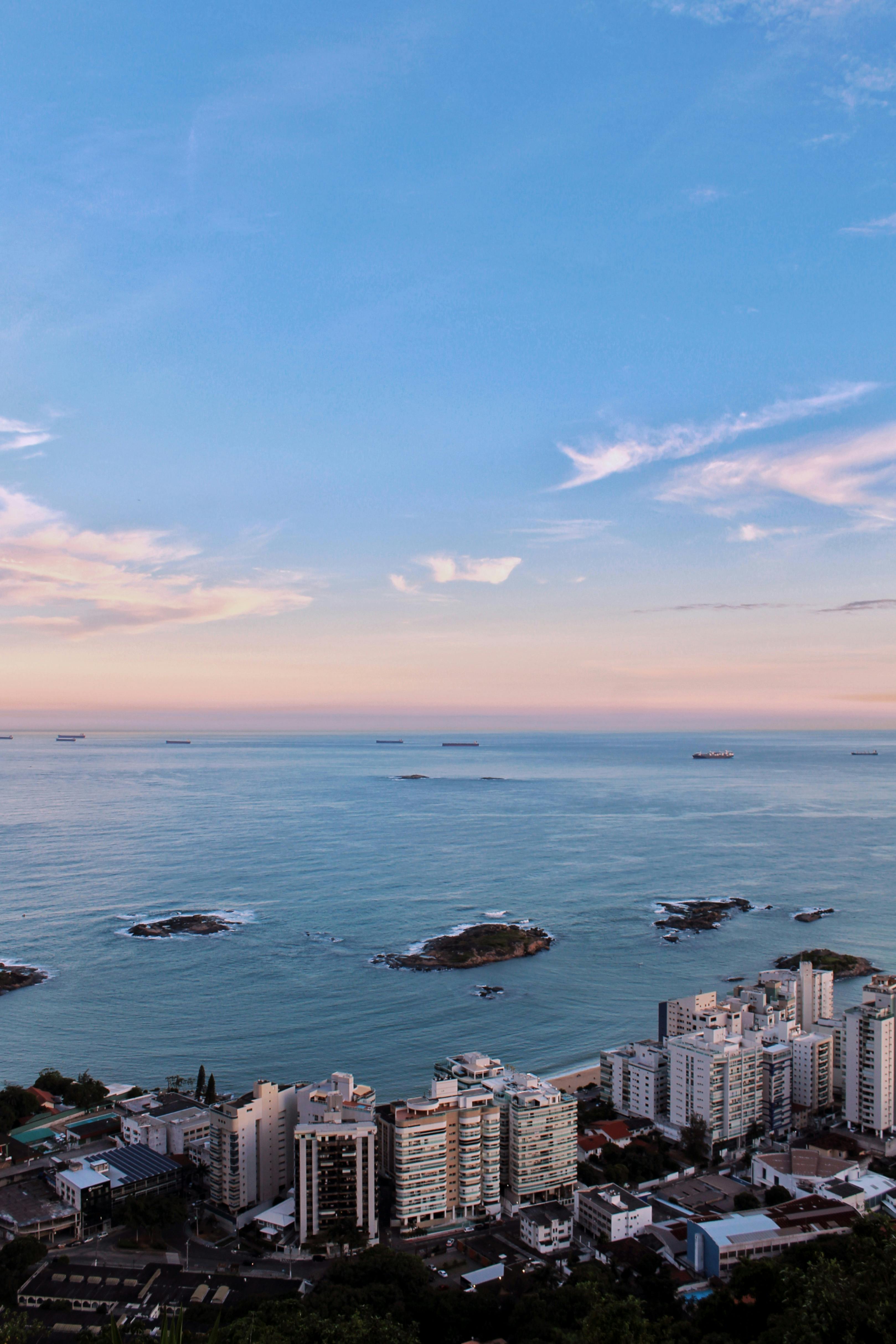 Aerial View of a Coastal City · Free Stock Photo