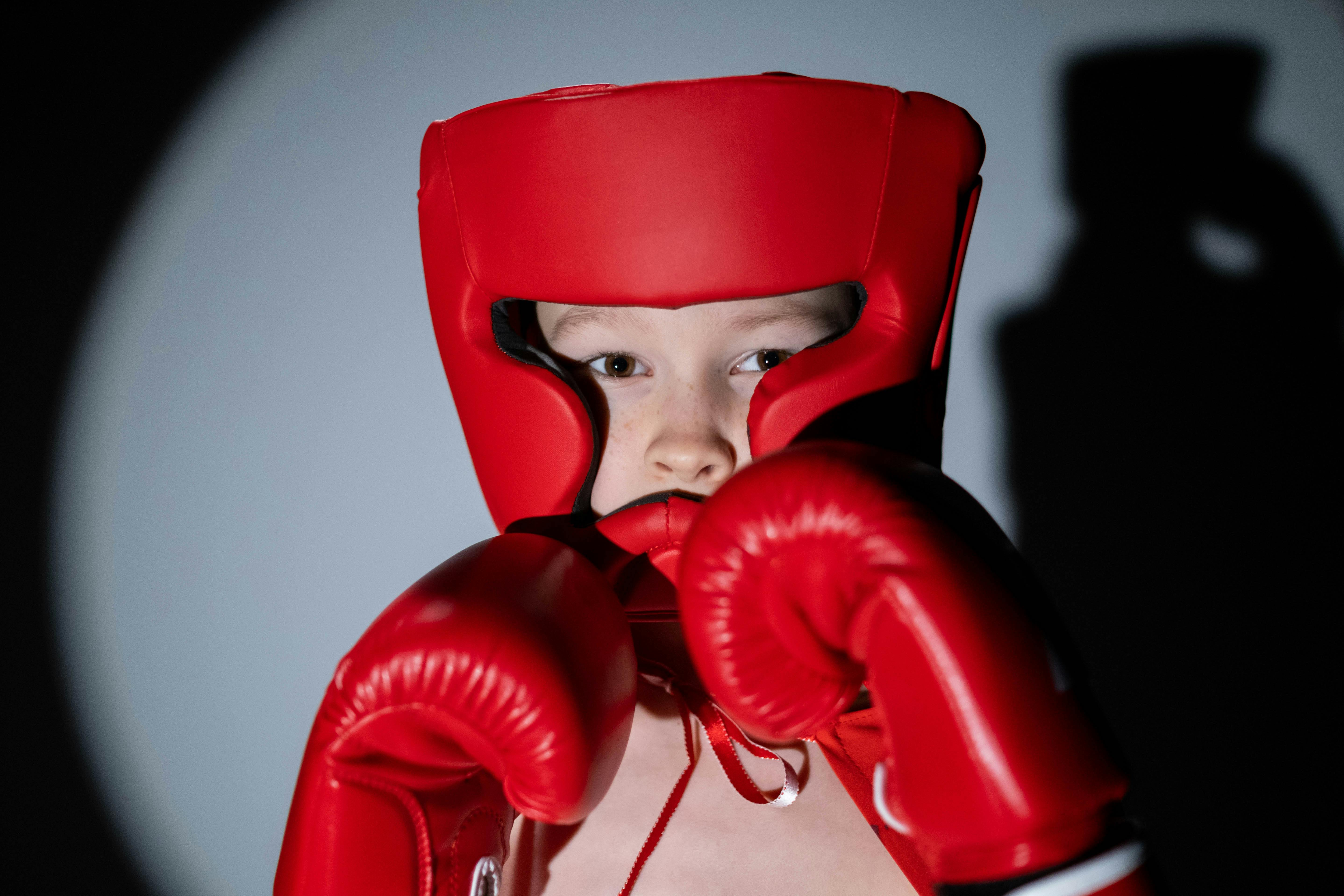 Shirtless Child Shadow Boxing · Free Stock Photo