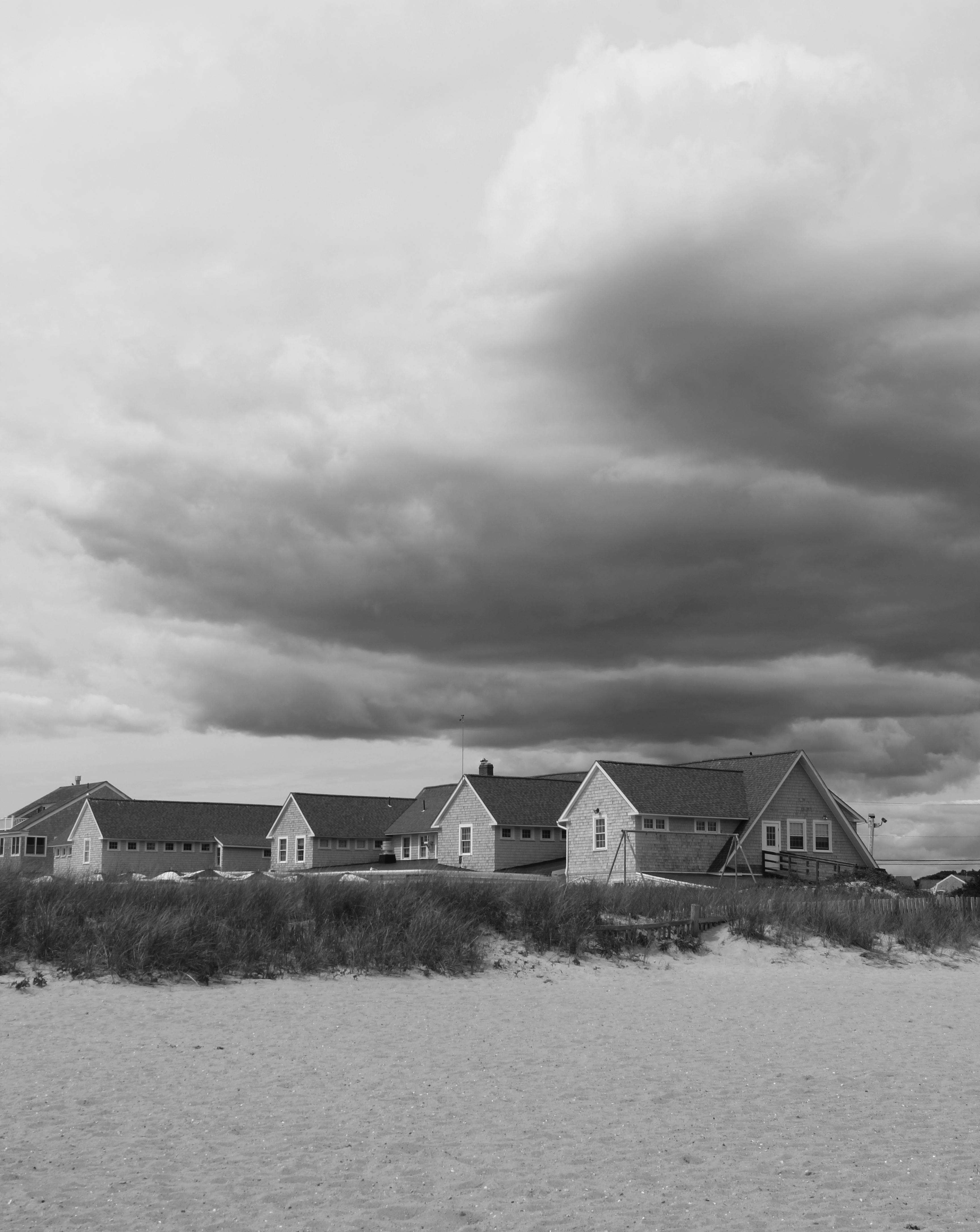 Grayscale Photo of Houses in the Neighborhood · Free Stock Photo