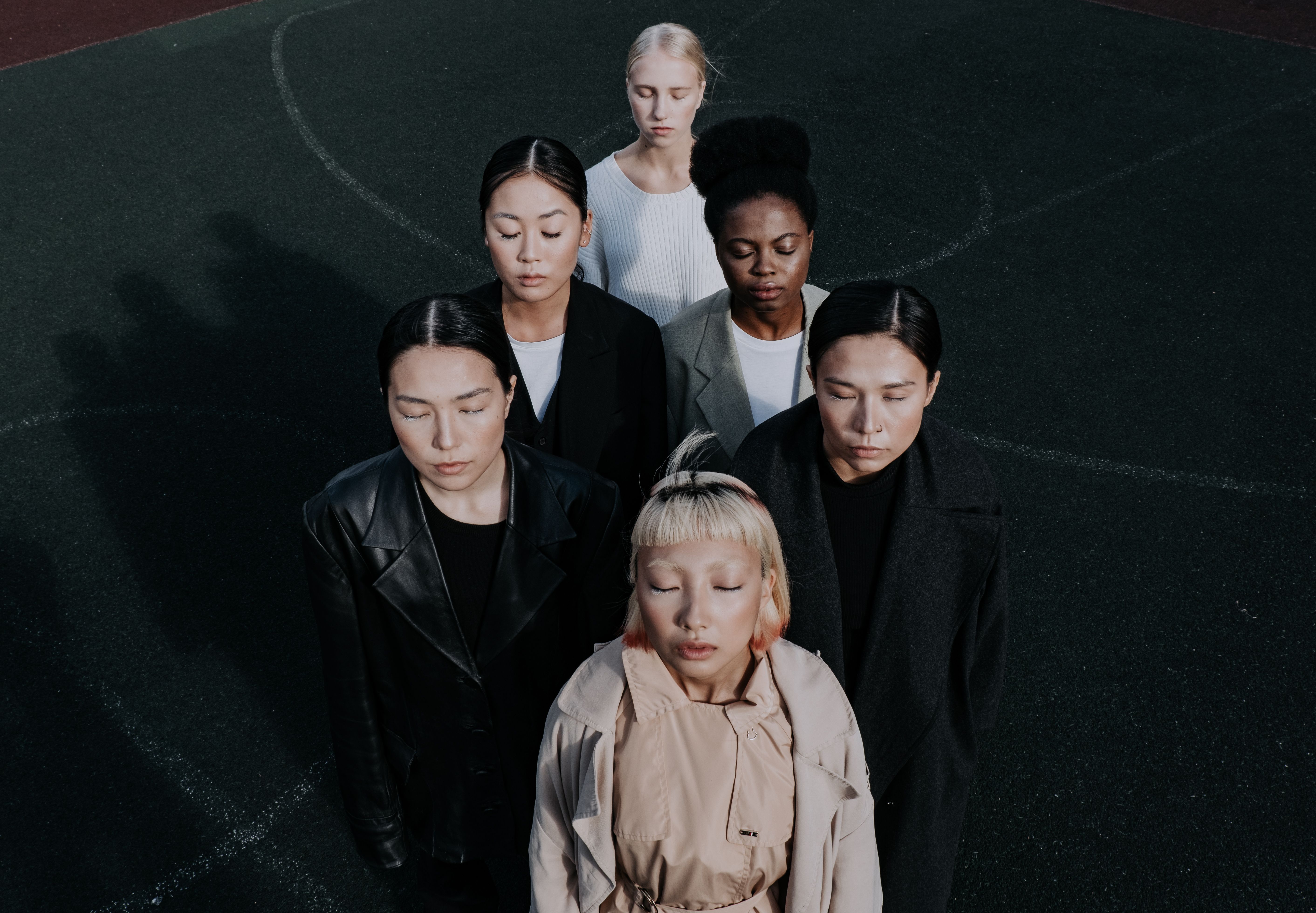Models Standing with Eyes Closed · Free Stock Photo