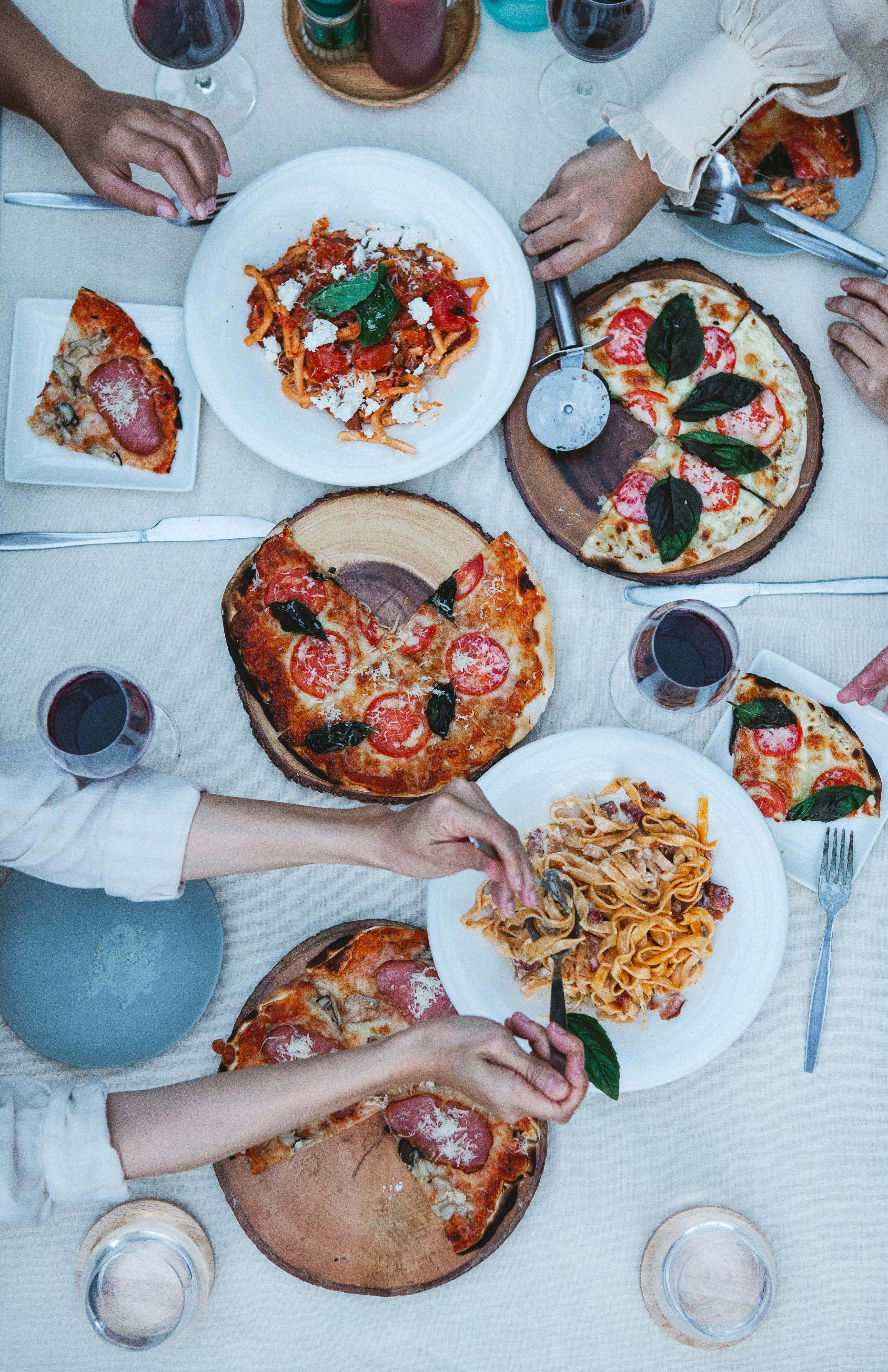 Top View of Dining Table During Meal · Free Stock Photo