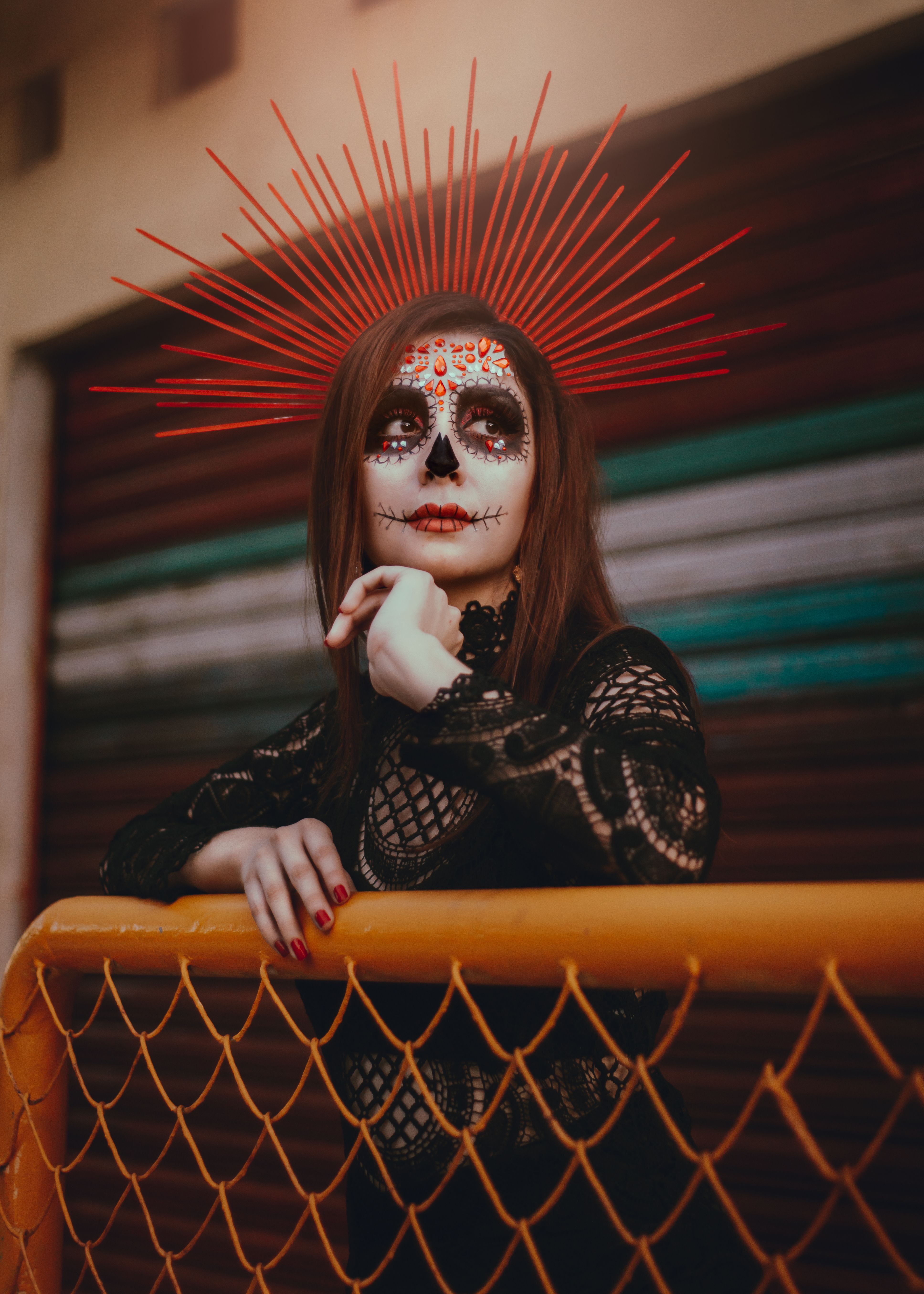 Grayscale Photo of Person in a Human Skull Costume · Free Stock Photo