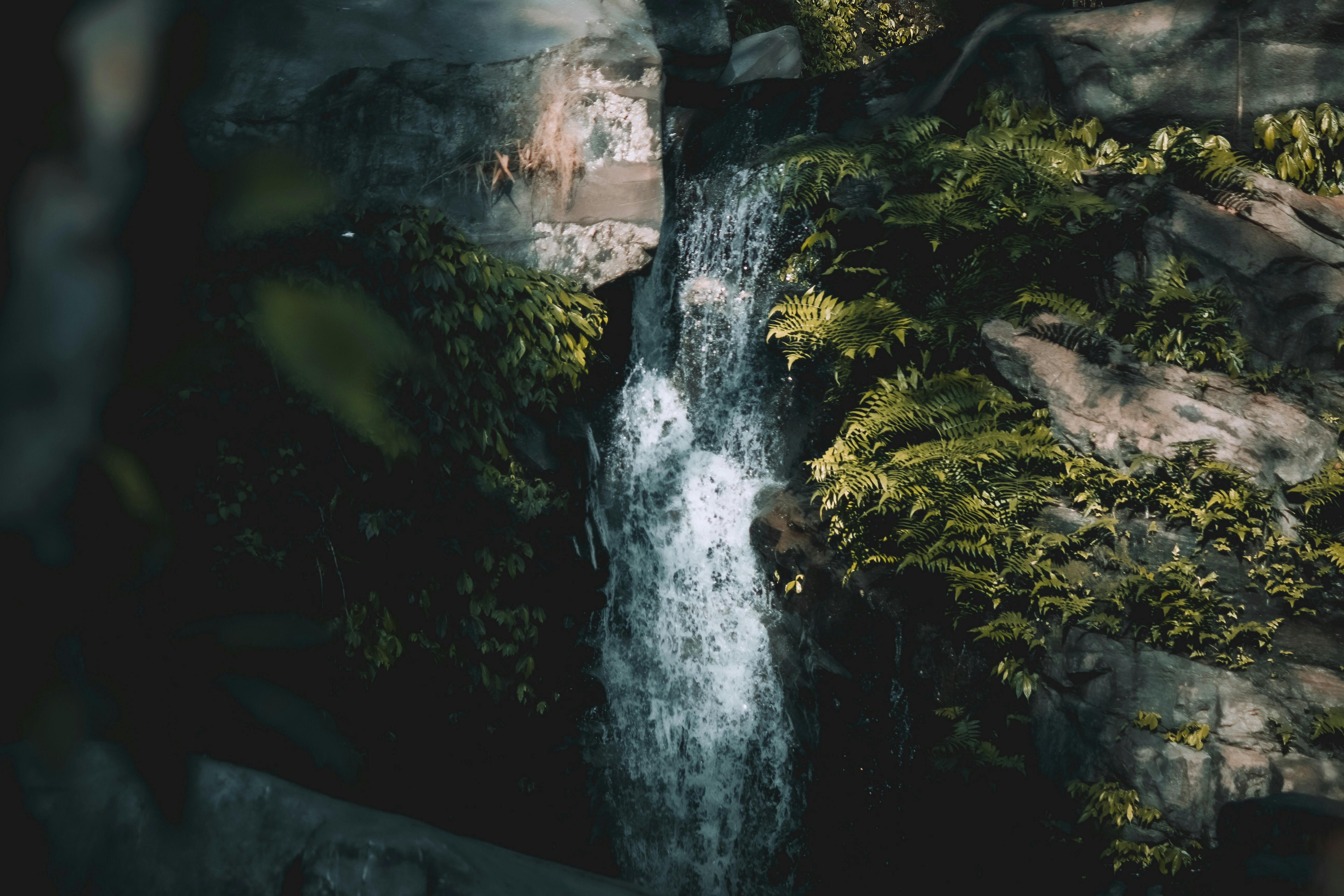 Waterfall Between Rocks · Free Stock Photo