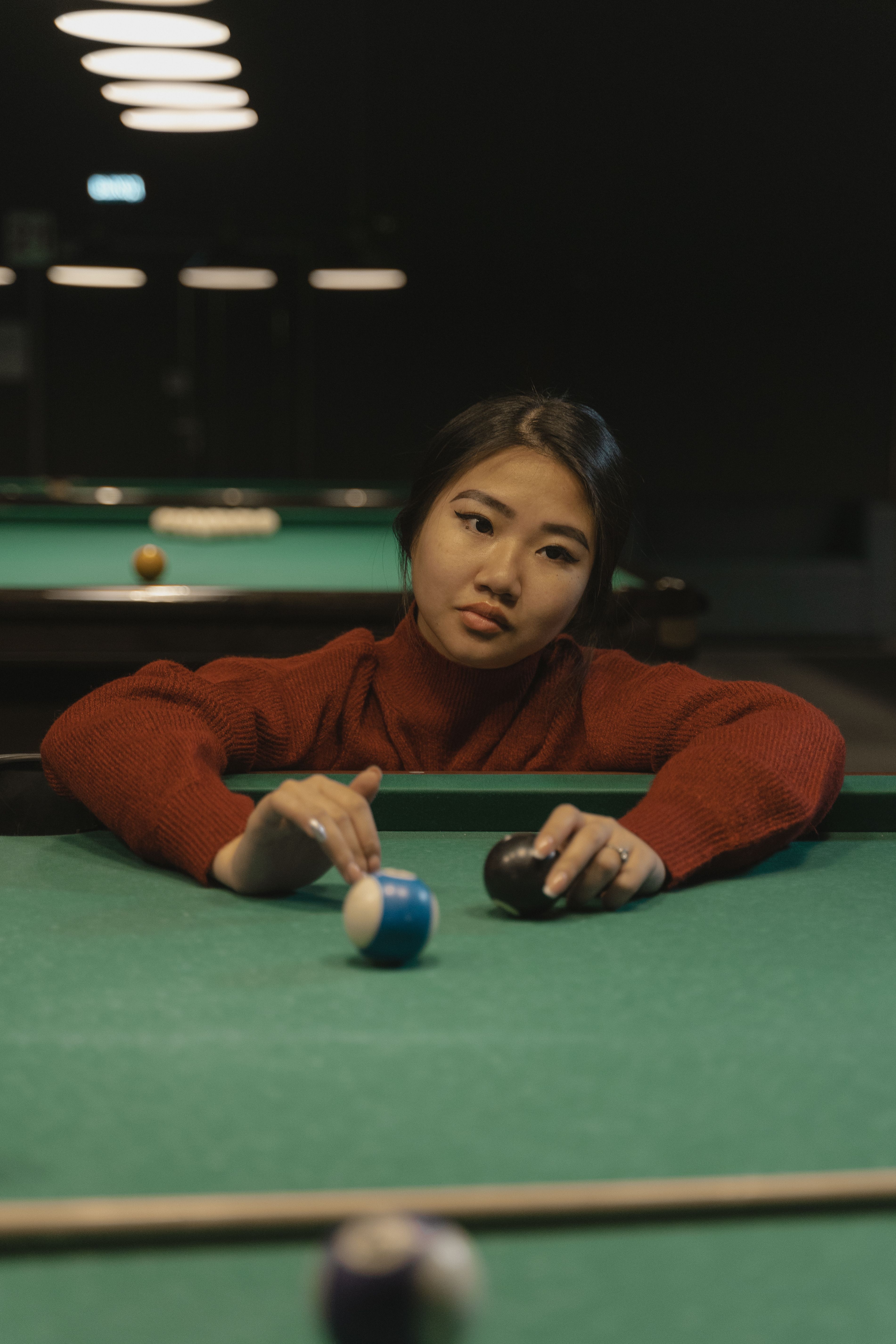 Woman Posing by Billiard Table · Free Stock Photo
