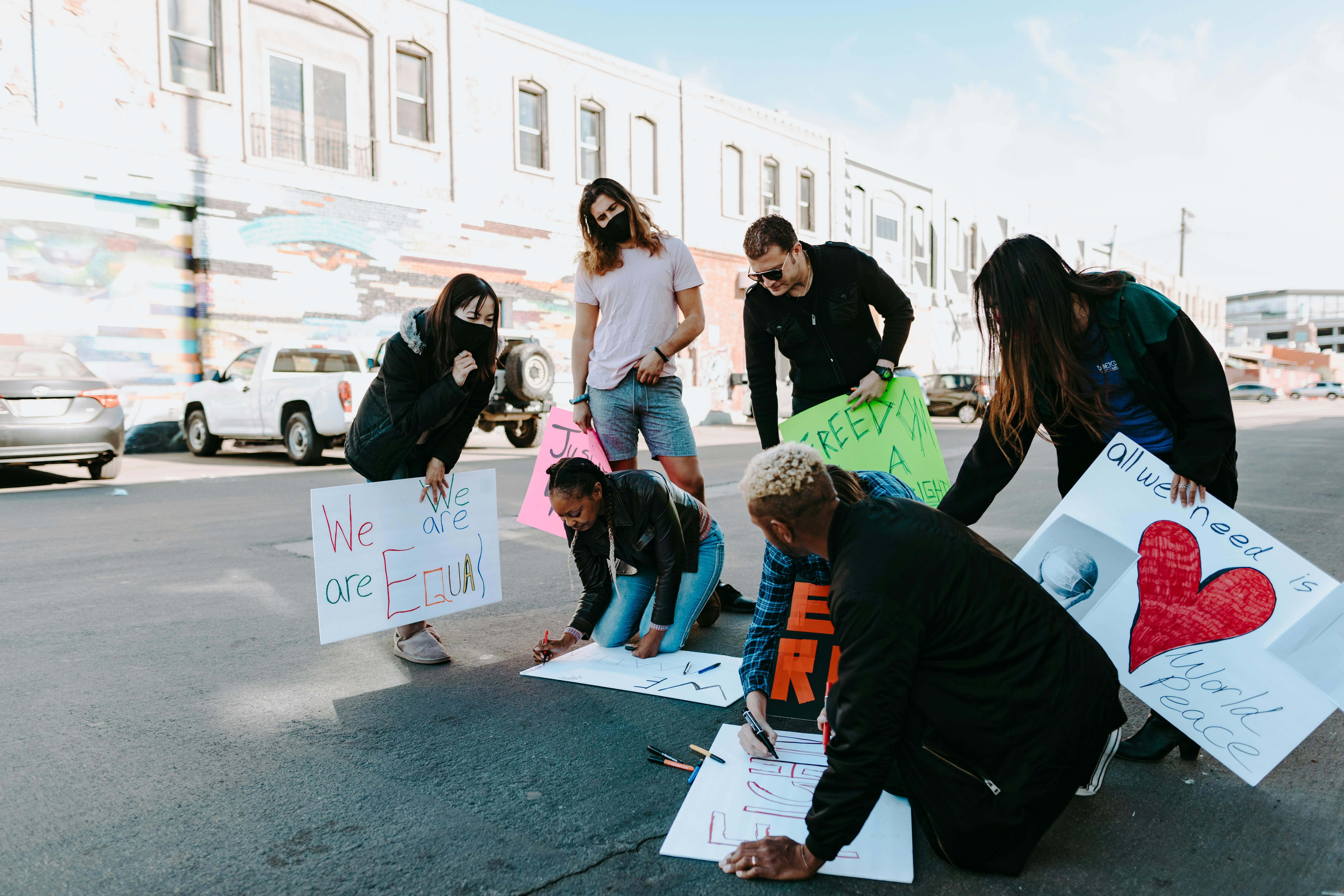 Restaurant advertisement board with equity advertisement · Free Stock Photo