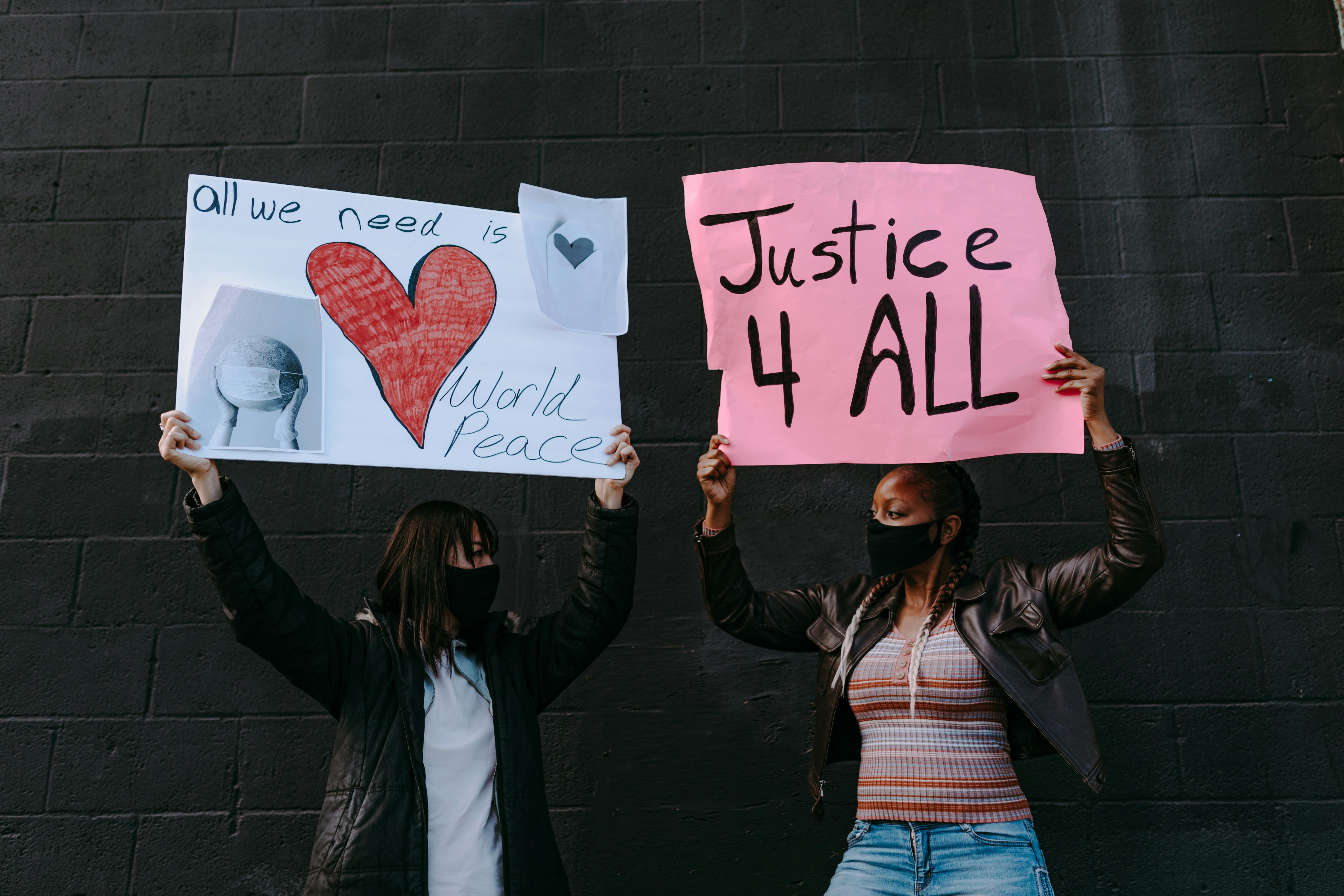A Man and Woman Holding Protest Banners · Free Stock Photo