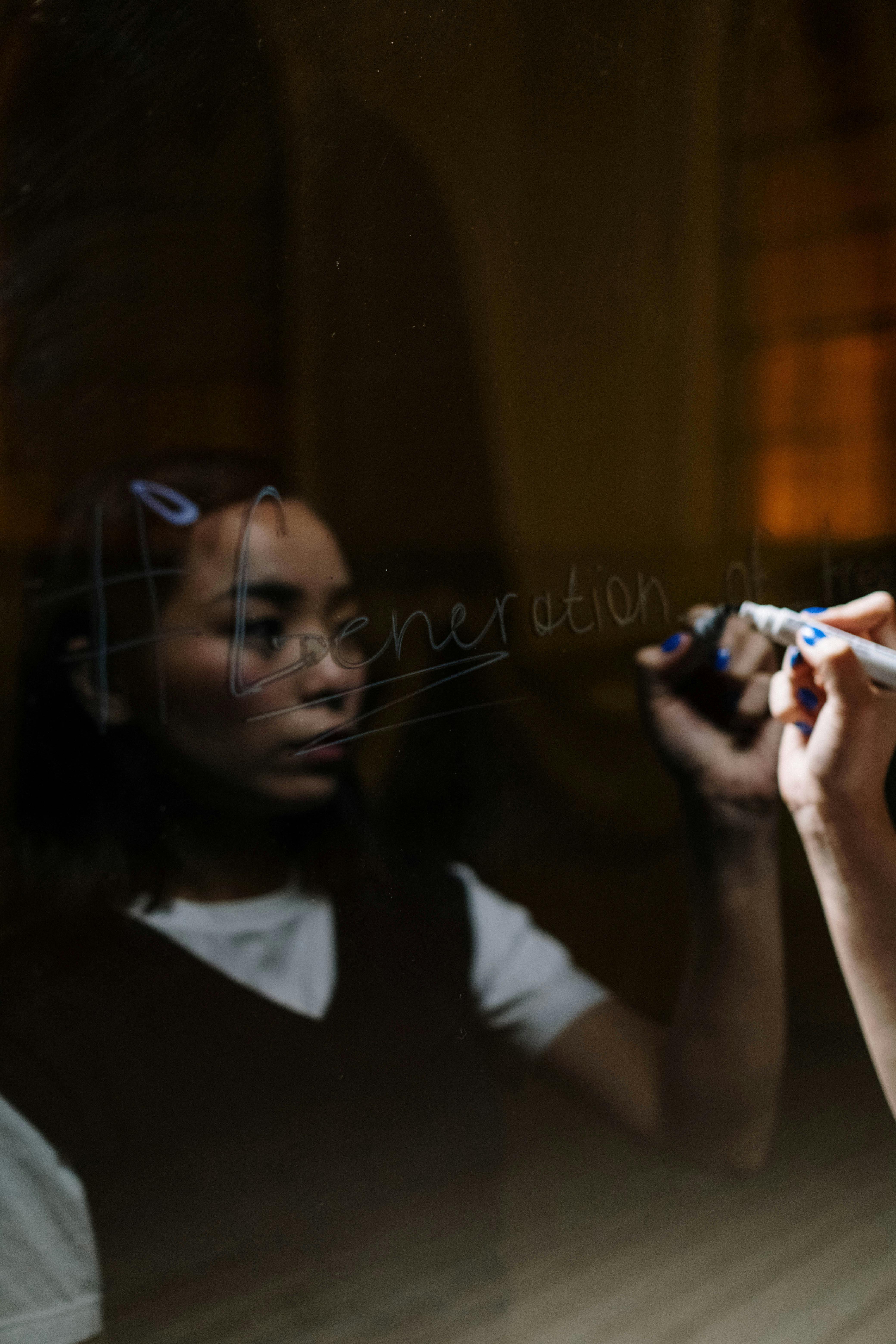 Woman's Reflection On A Mirror · Free Stock Photo