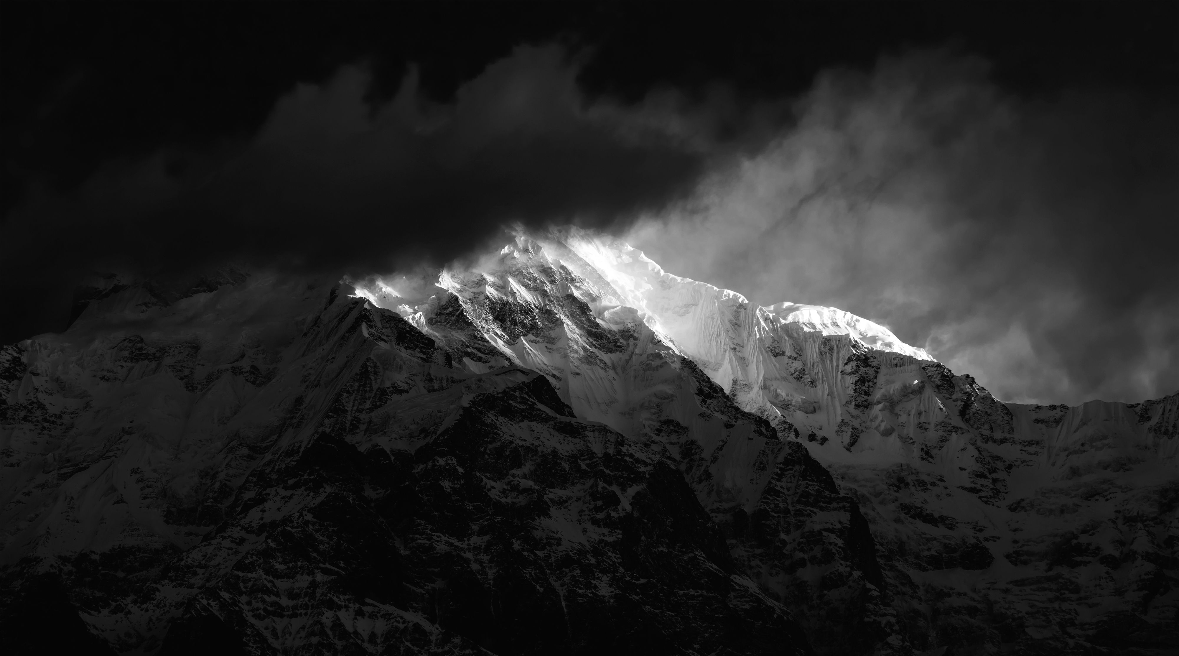 Grayscale Photography Of Mountain · Free Stock Photo