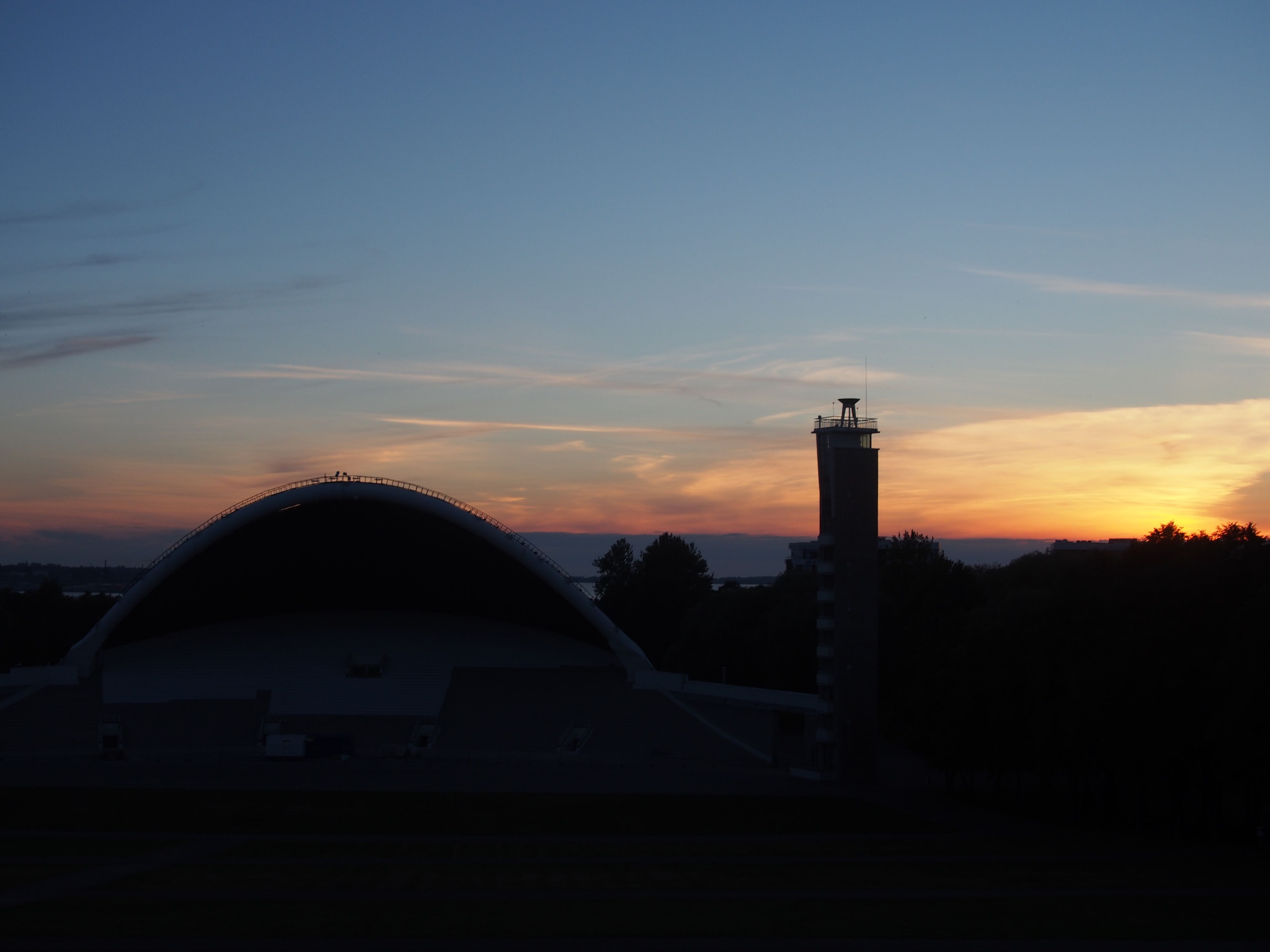 Modern building in rural area during sundown · Free Stock Photo