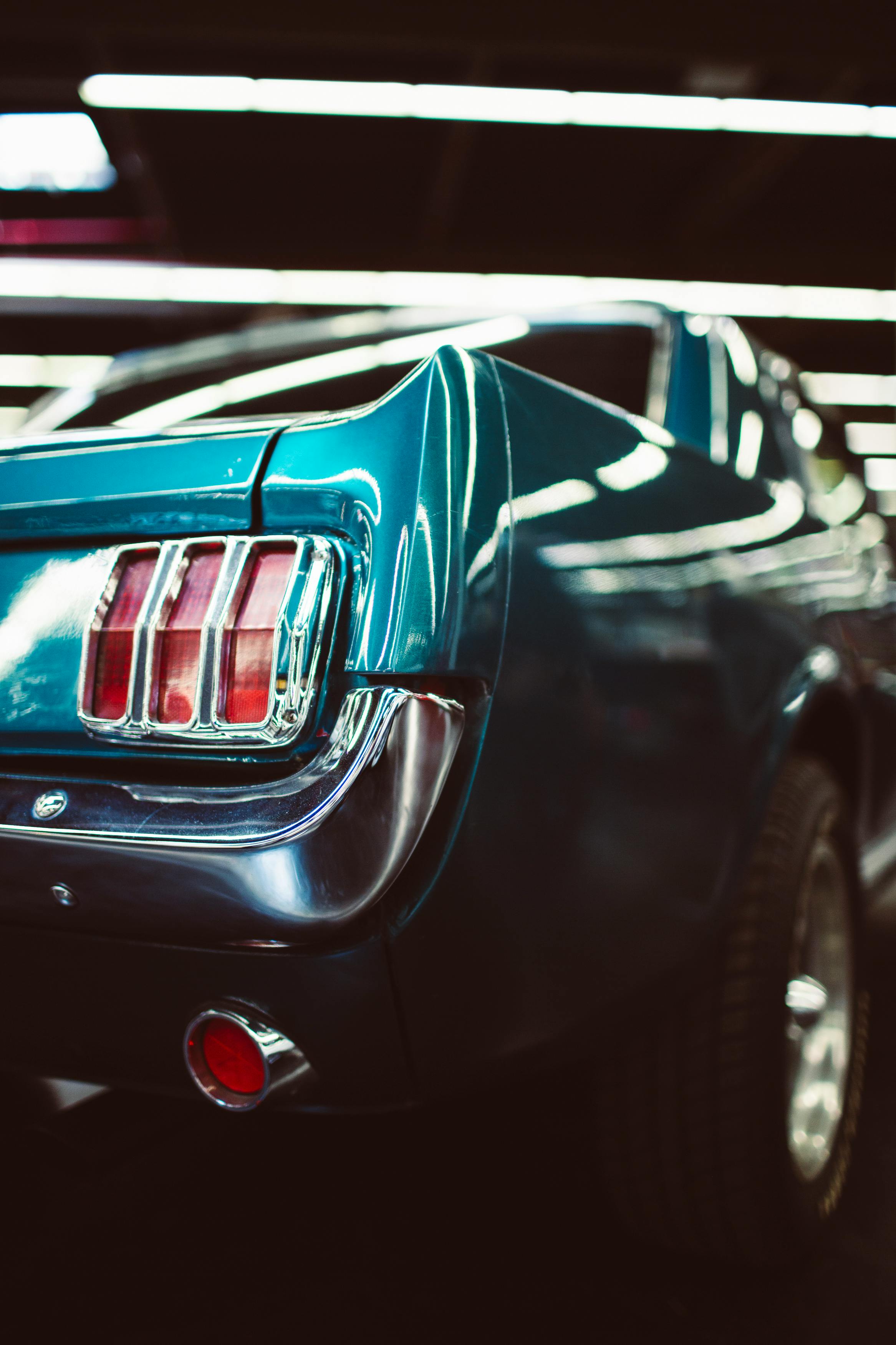 Tail Light of a Blue Vintage Car · Free Stock Photo