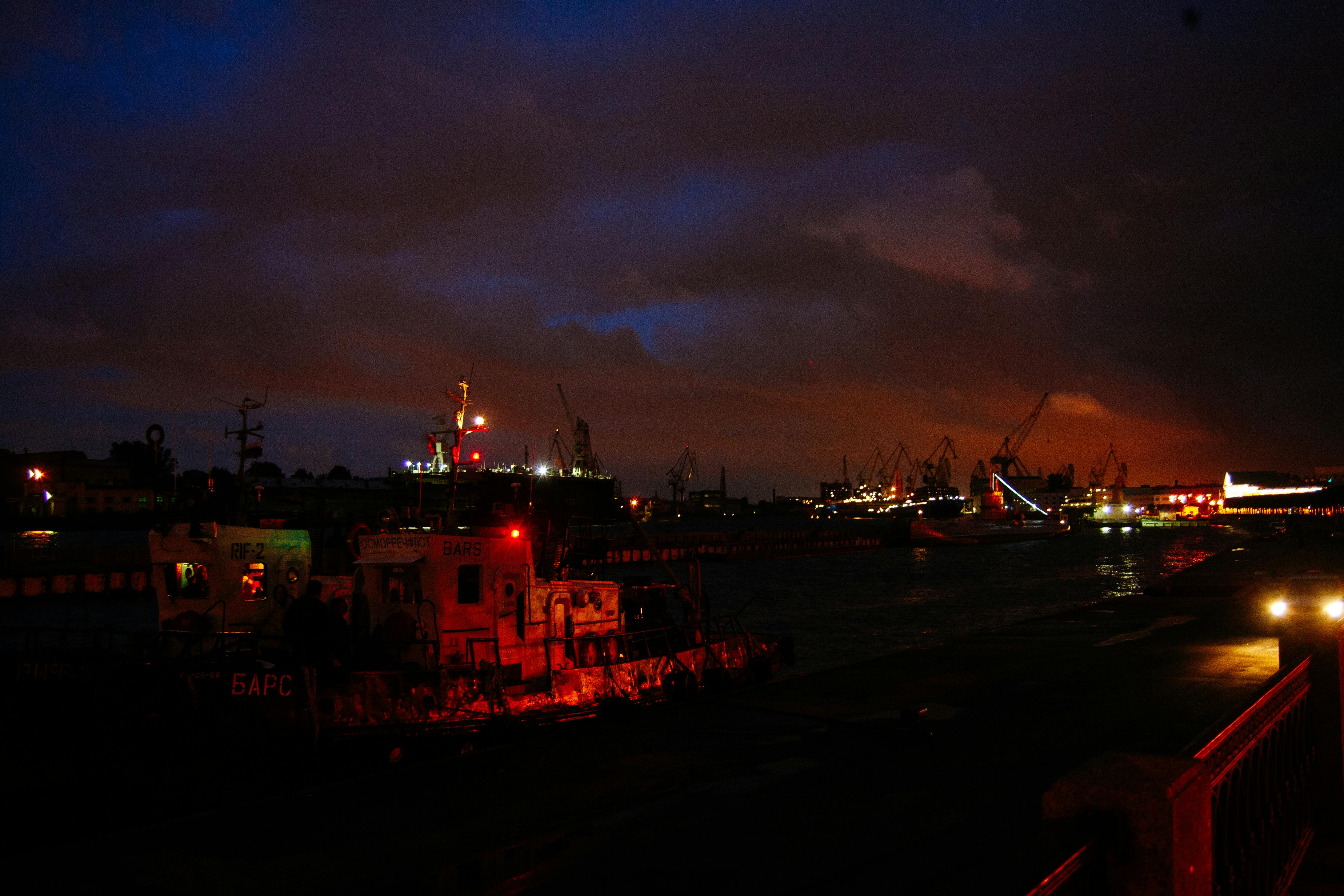 Harbor and Shipyard at Night · Free Stock Photo