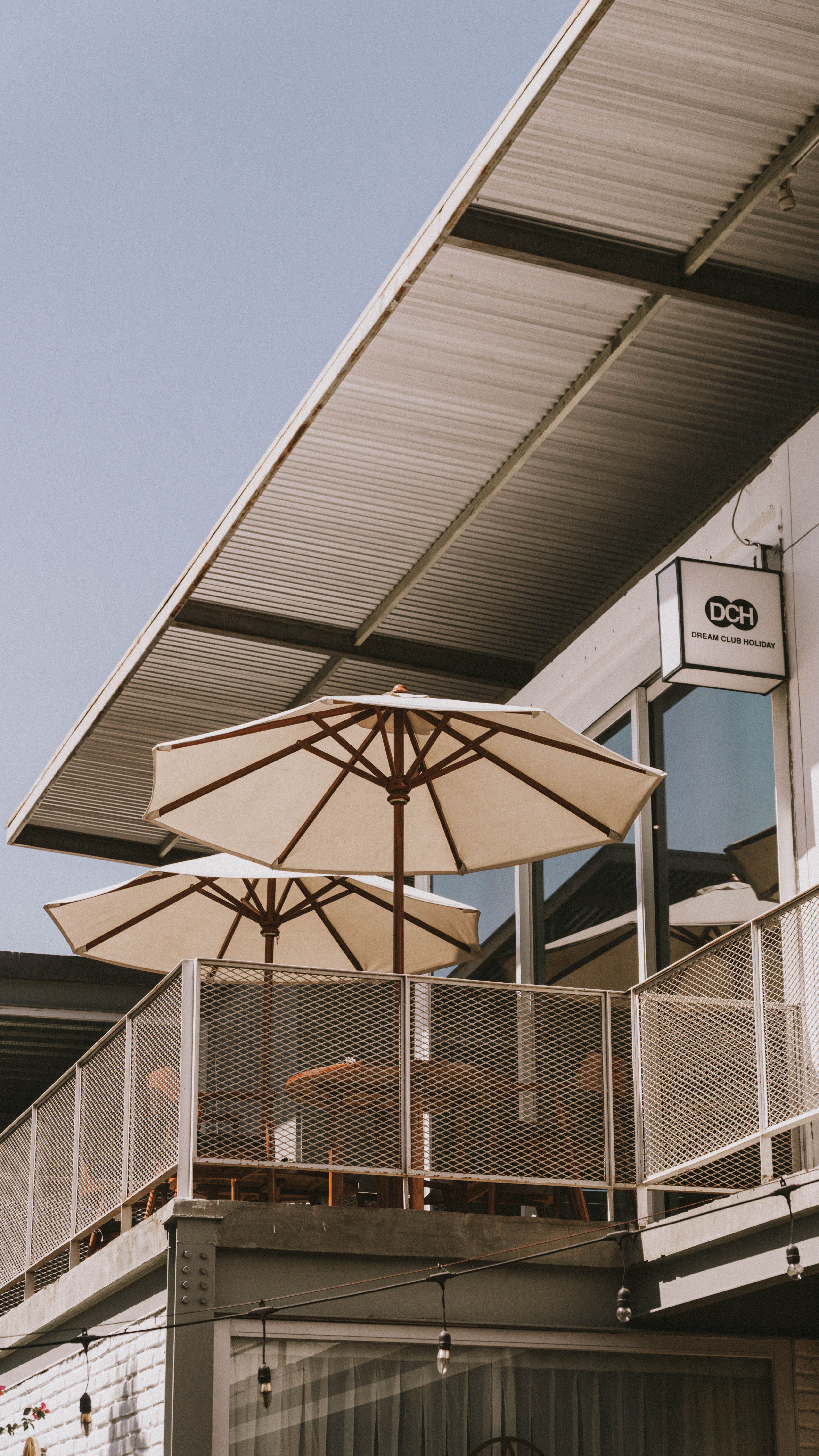 Umbrellas on Terrace · Free Stock Photo
