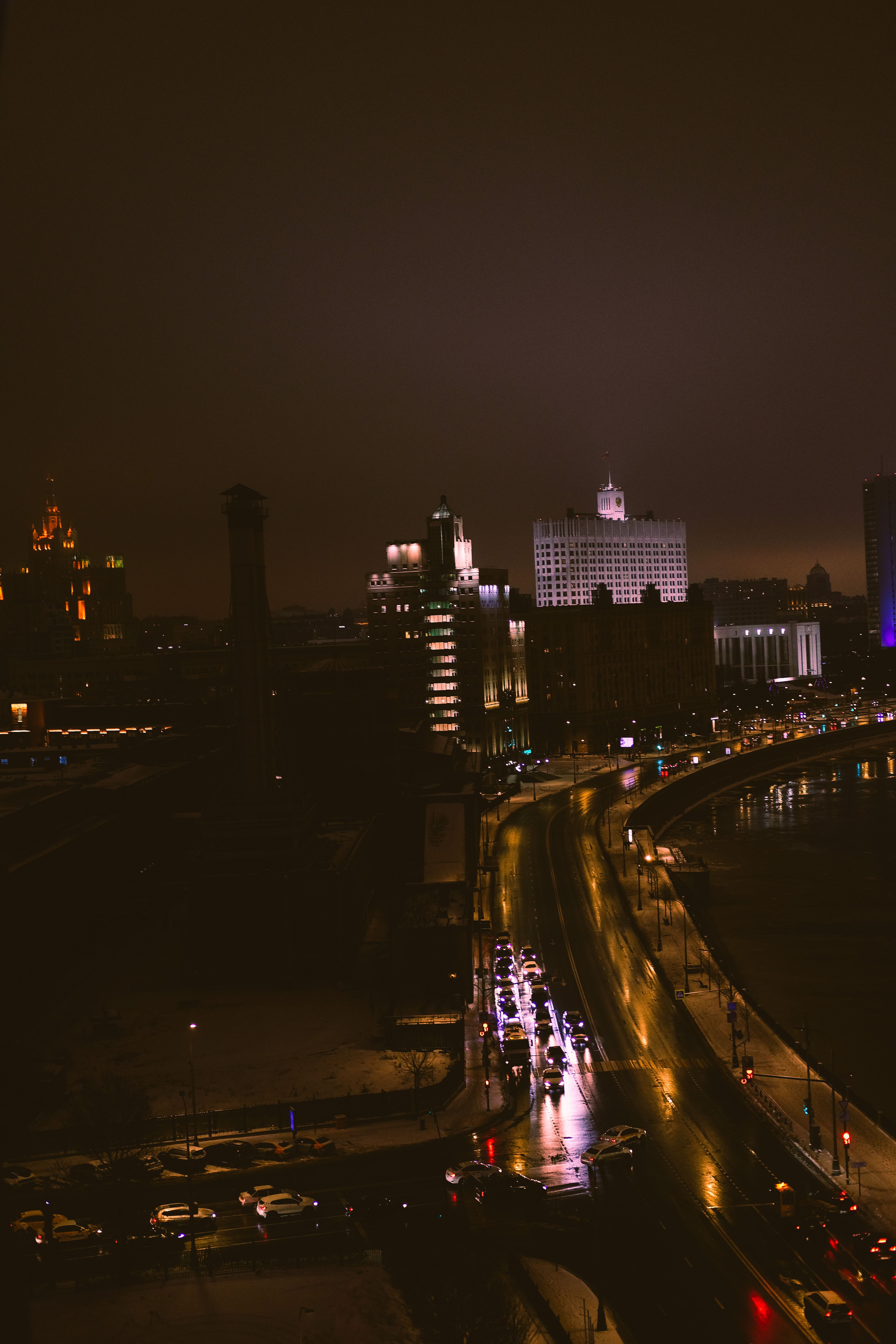 View of a Street in a City at Night · Free Stock Photo