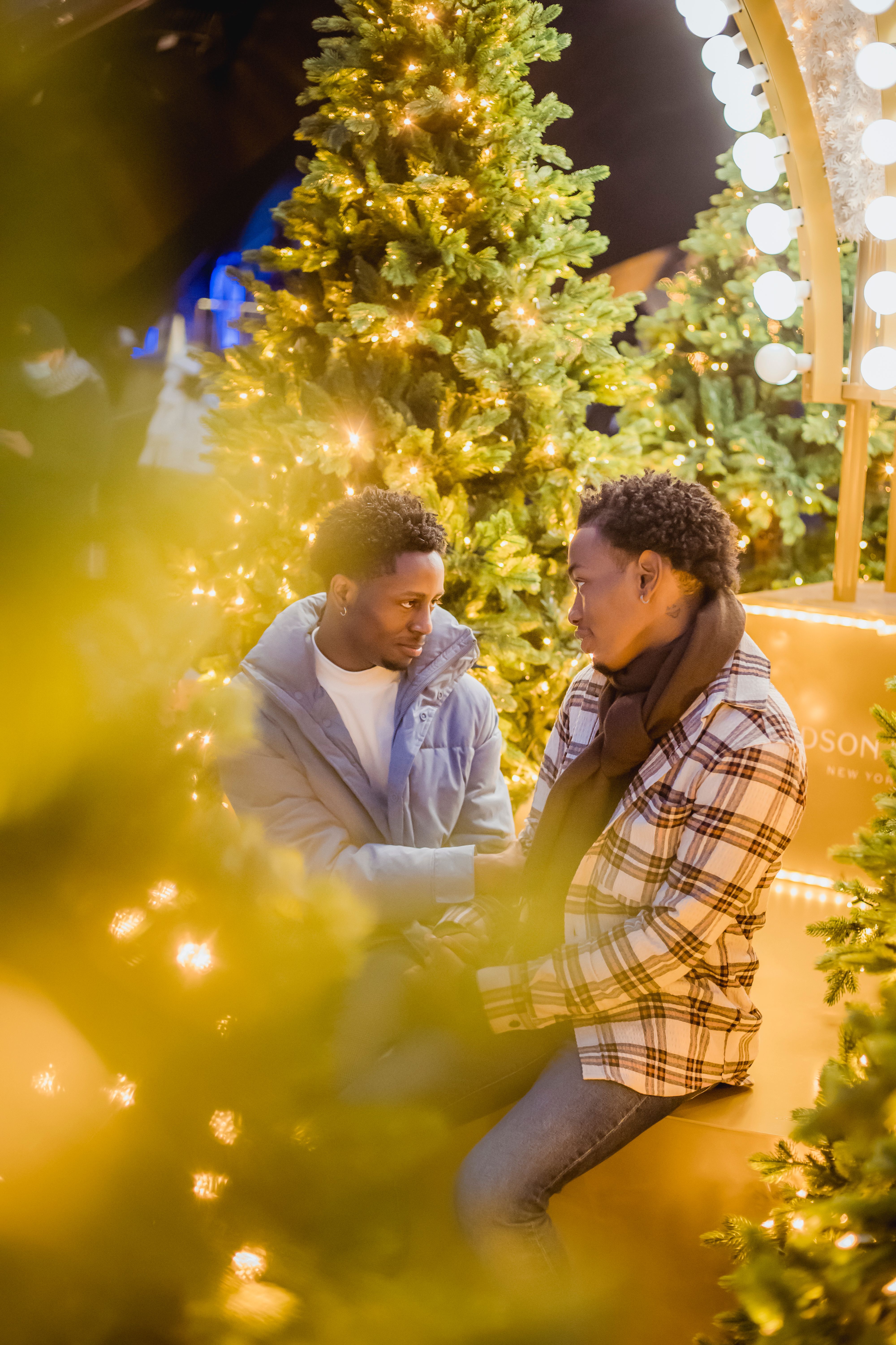 Romantic couple hugging in park at night · Free Stock Photo