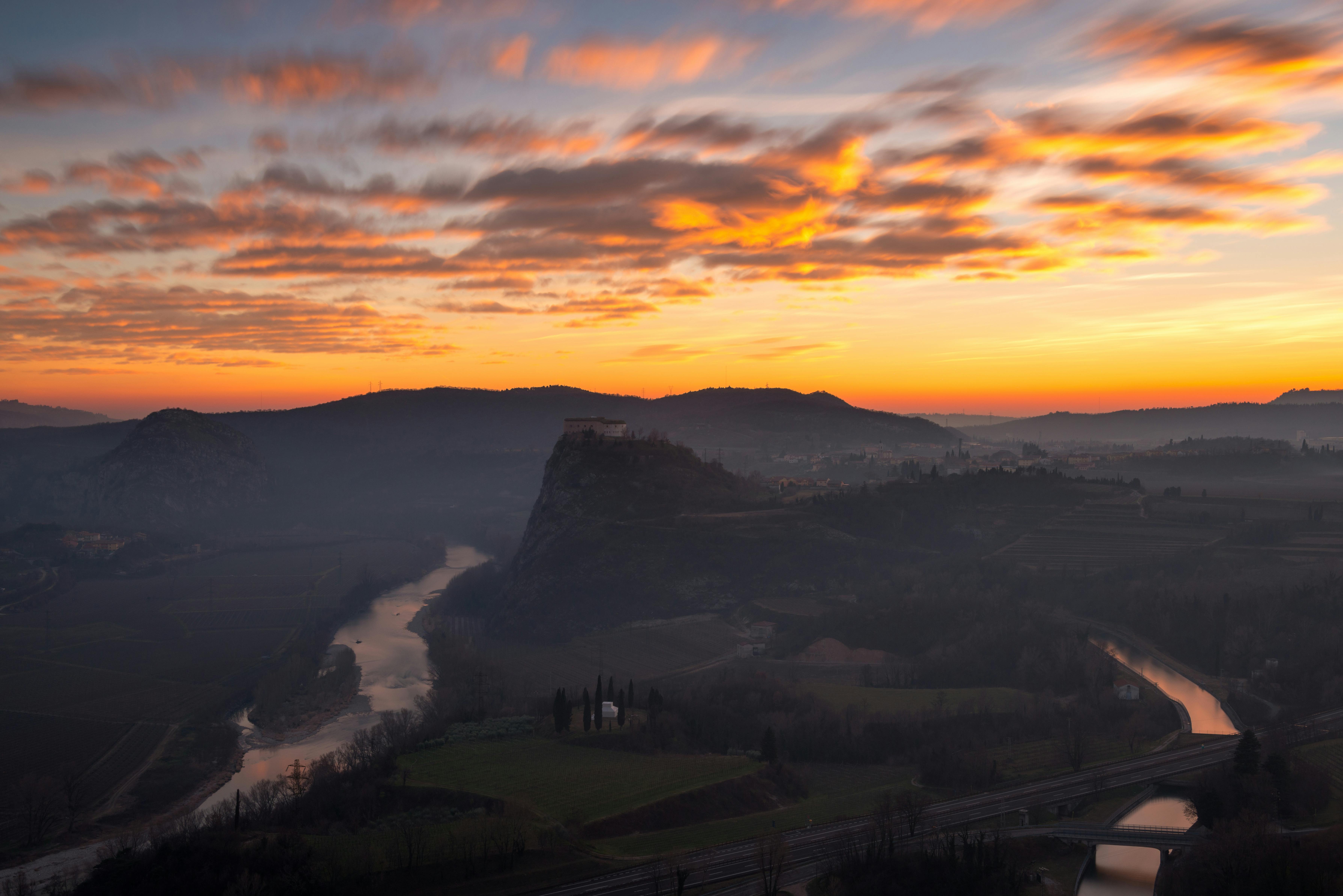 Drone Shot of a Picturesque Sunset · Free Stock Photo