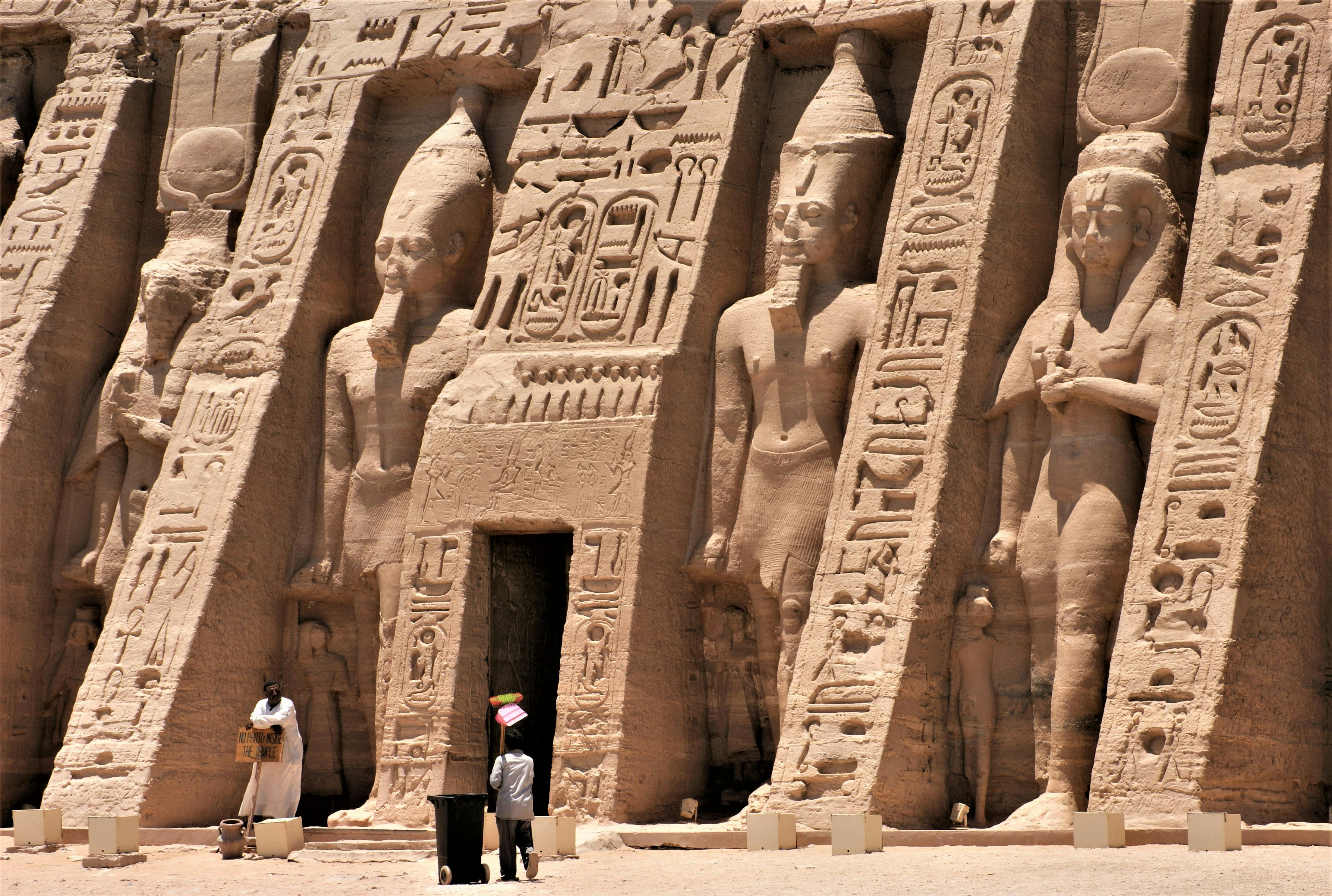 Statues of Ramesses II at the Entrance to the Great Temple at Abu ...