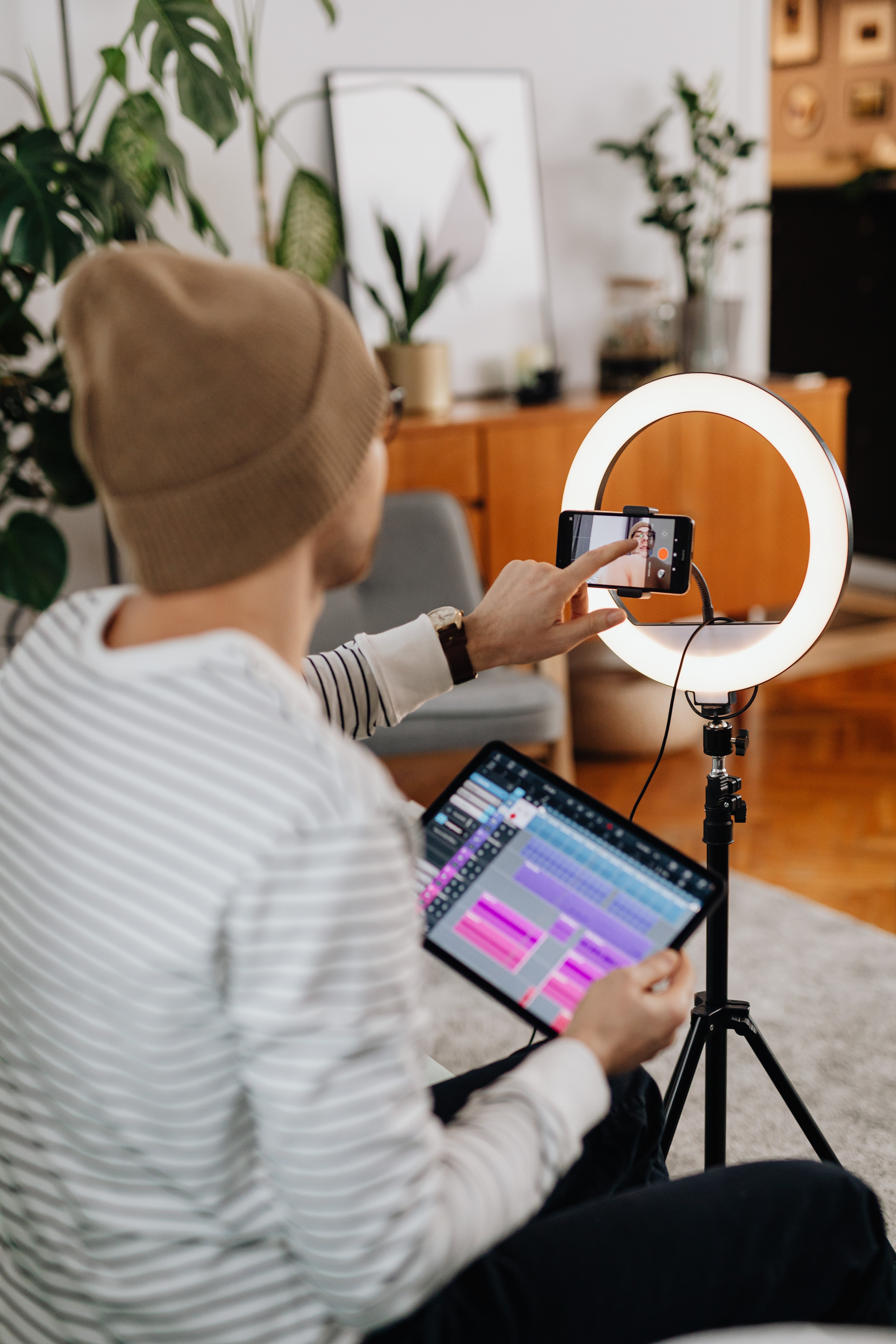 Woman Filming Herself With Mobile Phone · Free Stock Photo