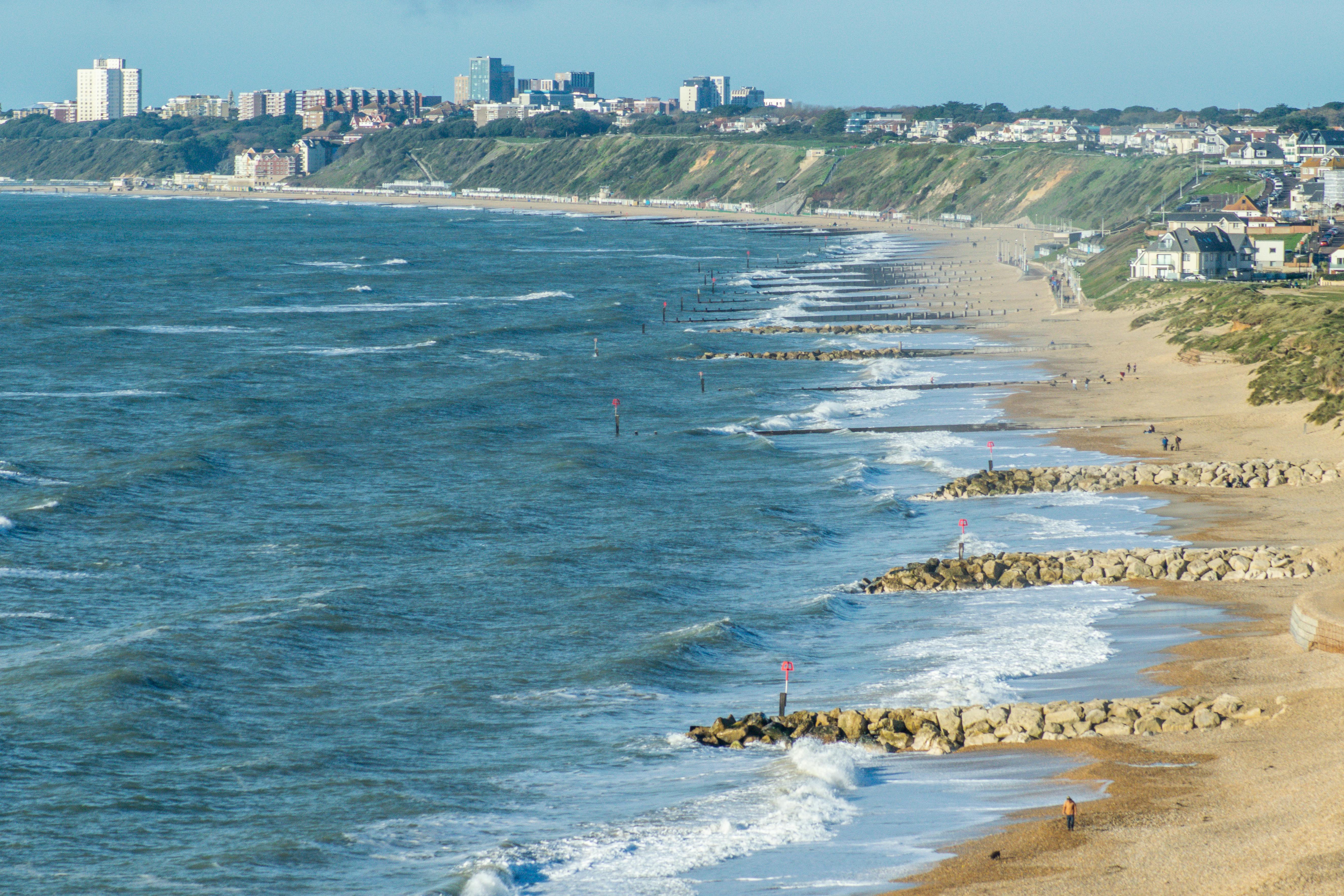 Aerial View of Southbourne Beach in Christchurch, England, United ...