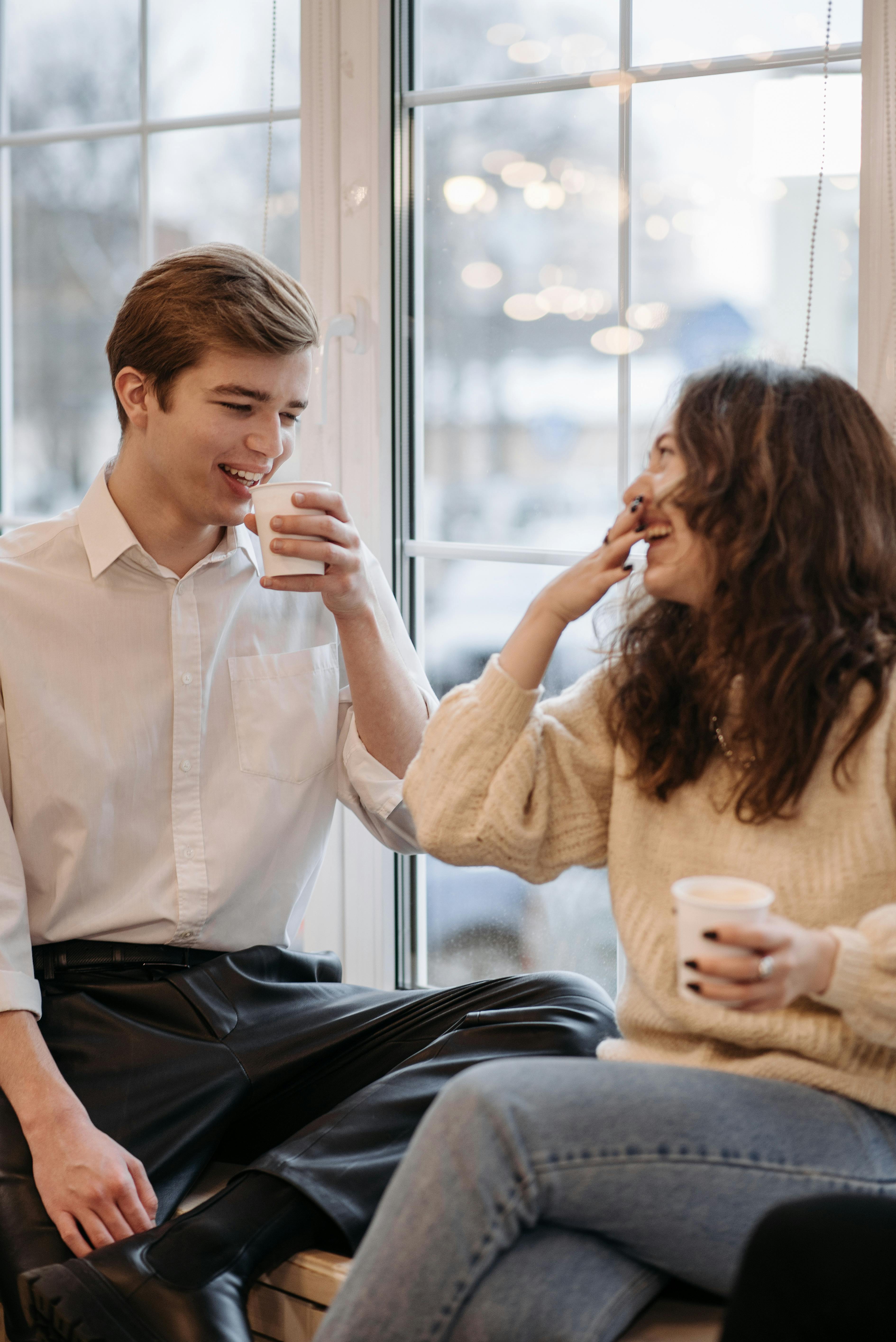 Two People Drinking Coffee · Free Stock Photo