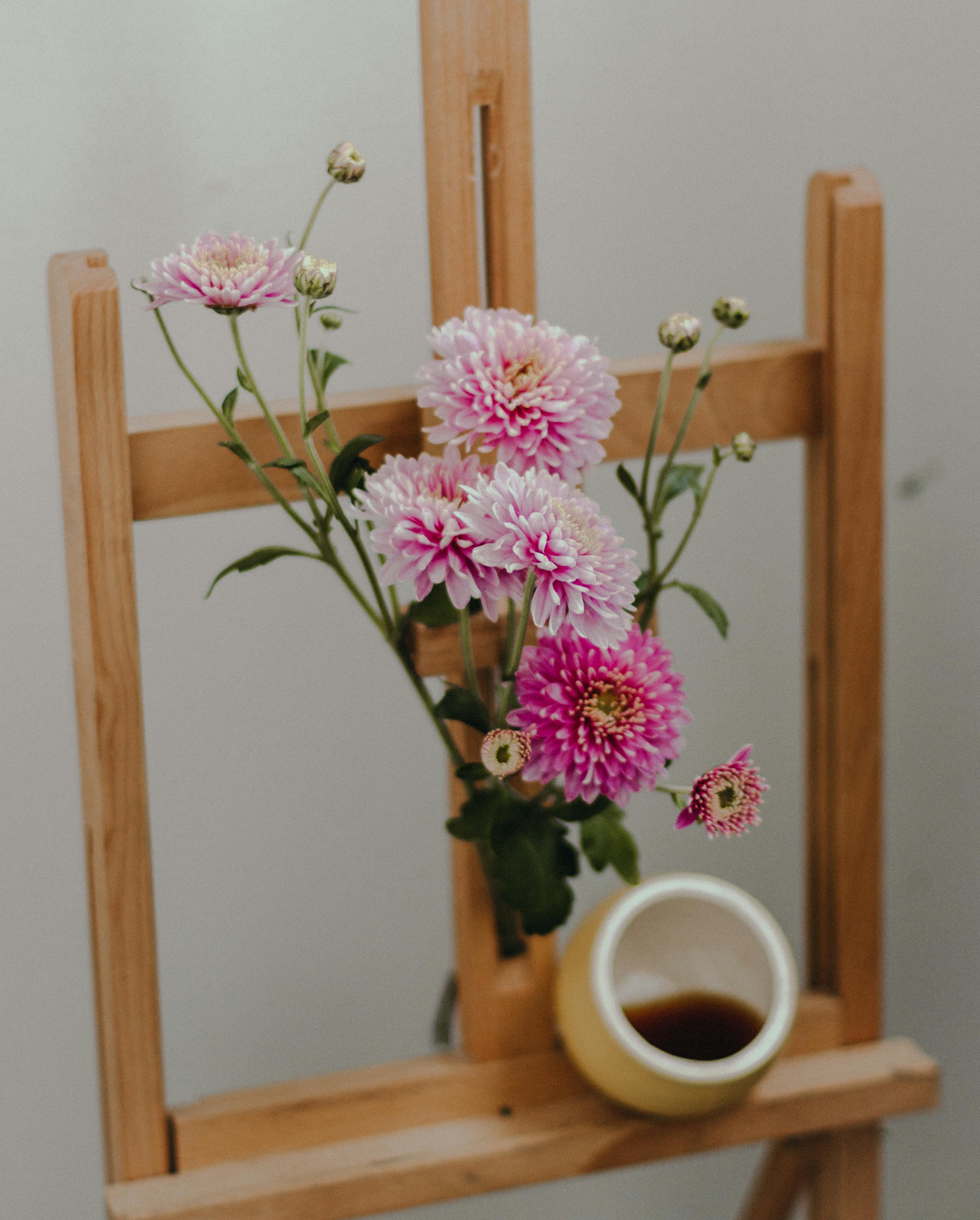 Bouquet of yellow sunflowers in wooden picture frame · Free Stock Photo