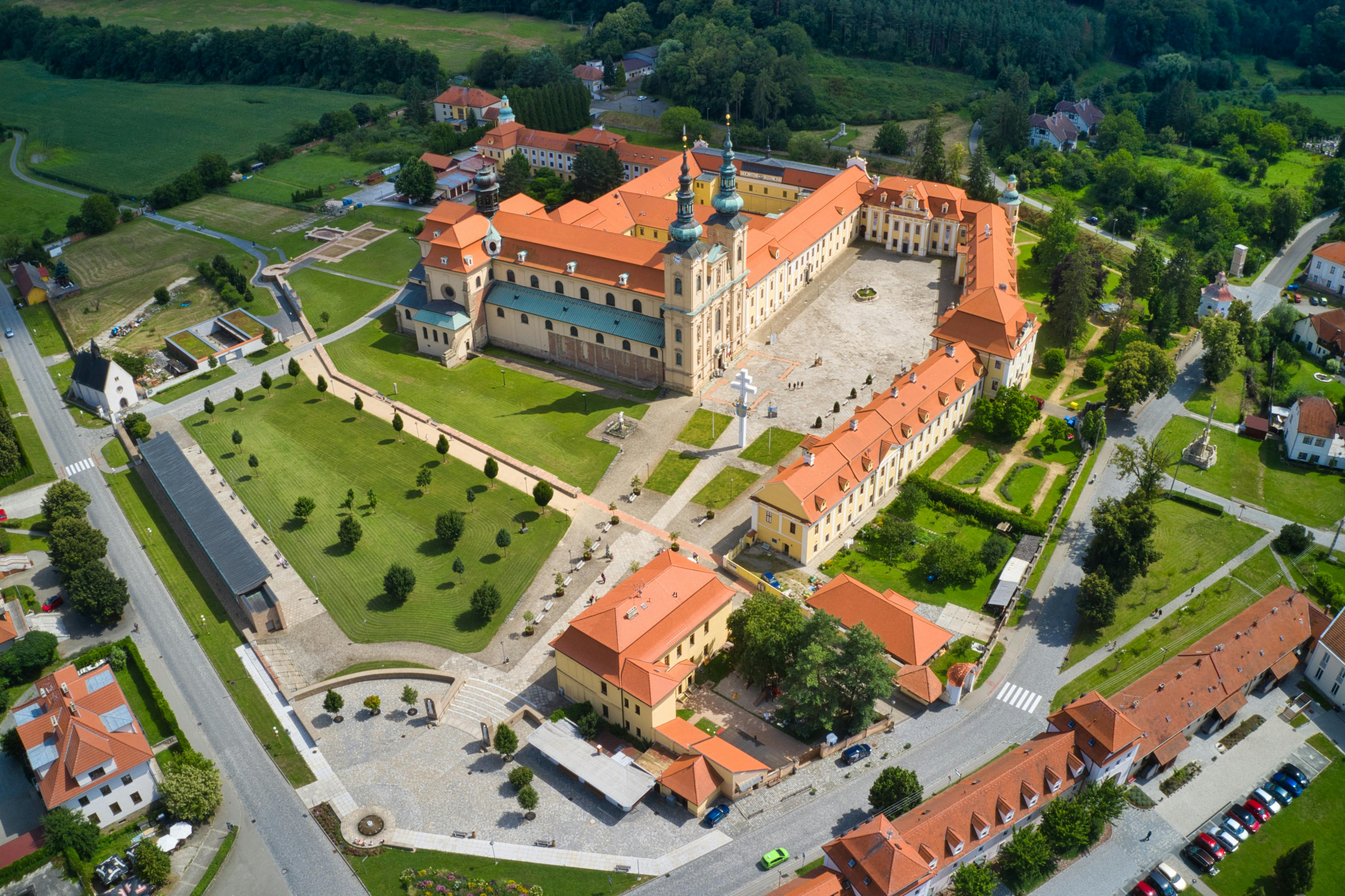 Aerial View of a Rural Castle in Summer · Free Stock Photo