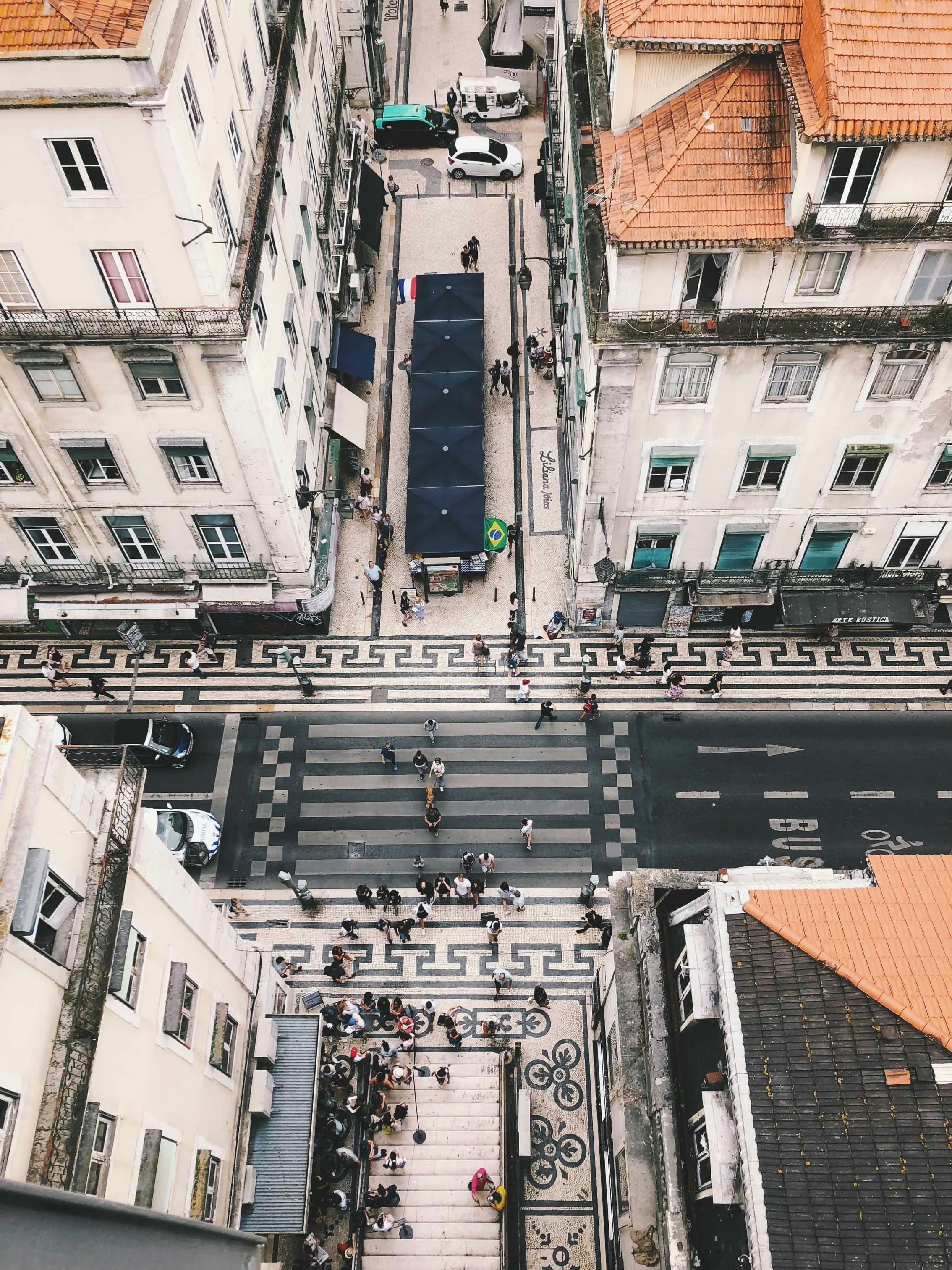 Aerial View of City Crossroads · Free Stock Photo